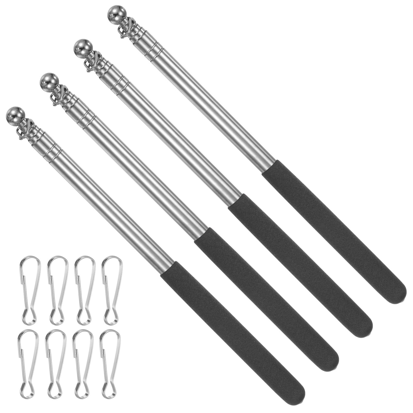 Uxcell 4 Feet Telescopic Handheld Flagpoles, Extendable Portable Guide ...