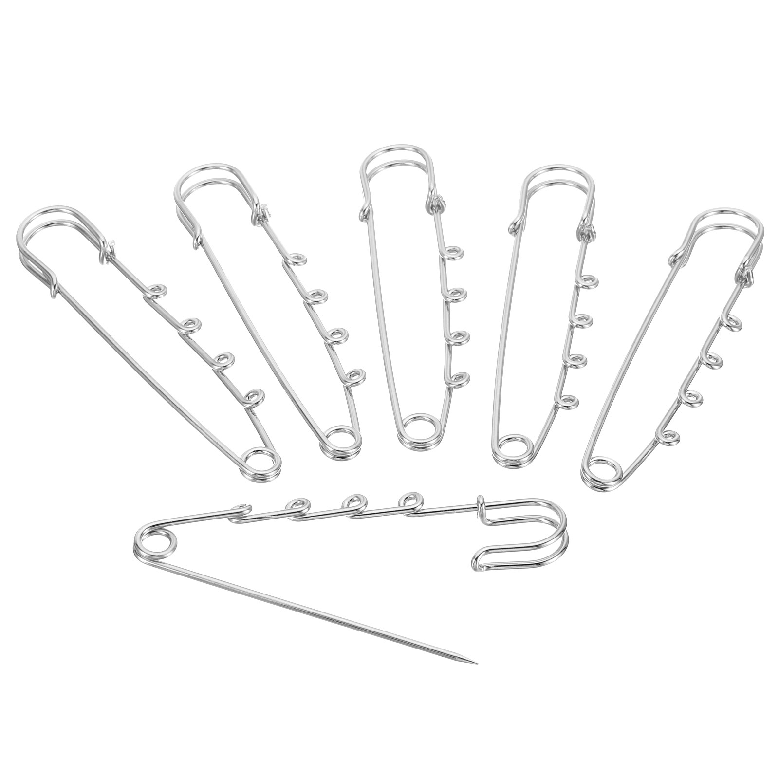 Uxcell 4 Holes Brooch Pins 3 Inch Metal Decorative Collar Safety Pins ...