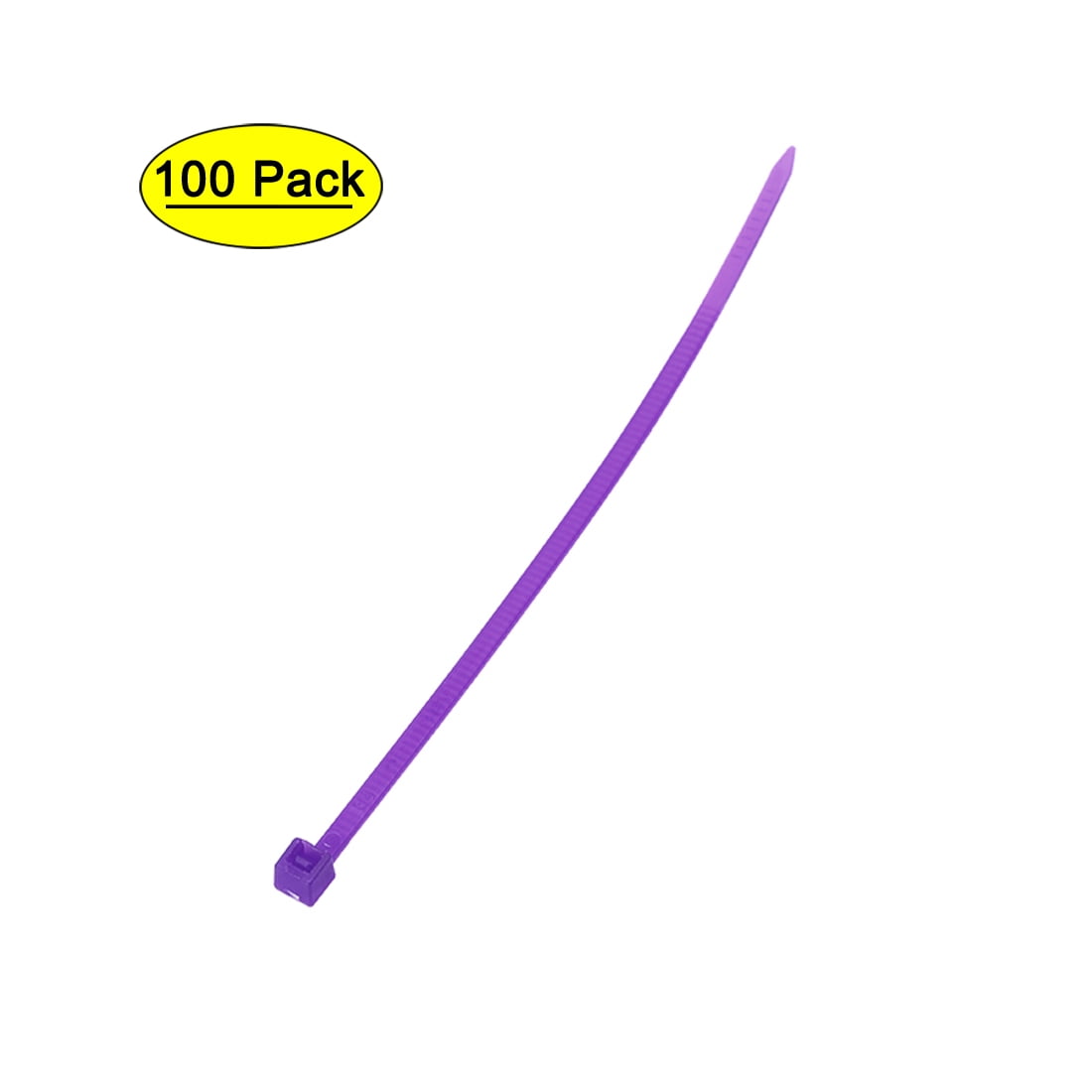 Uxcell 4-Inch 0.09-Inch Cable Ties Self-Locking Zip Ties Nylon Purple ...