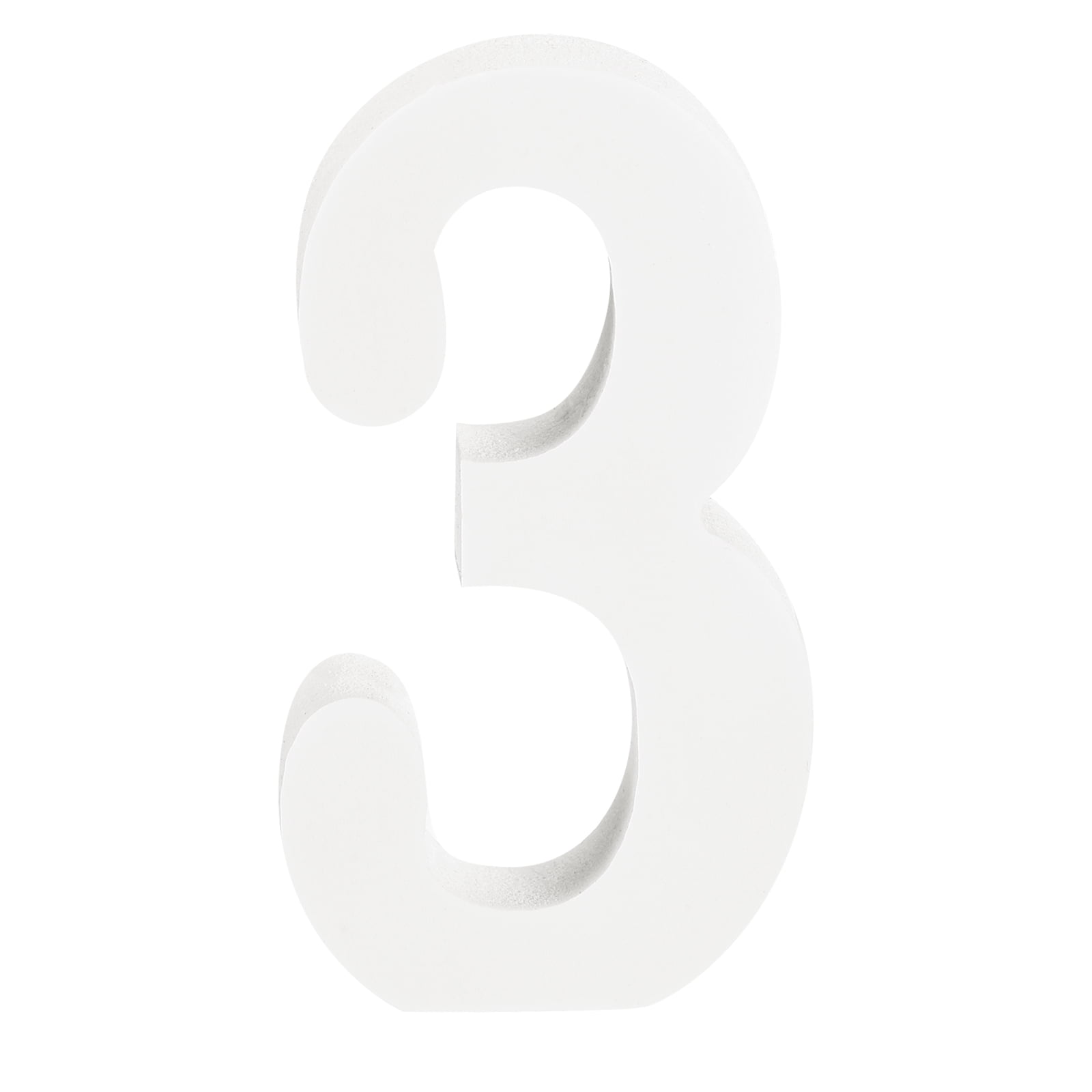 Uxcell 4 Inch Blank Wood Number 3 Wood Slices Sign Board for DIY Craft ...