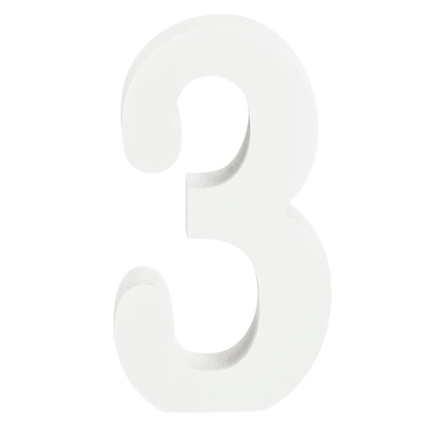 Uxcell 4 Inch Blank Wood Number 3 Wood Slices Sign Board for DIY Craft ...