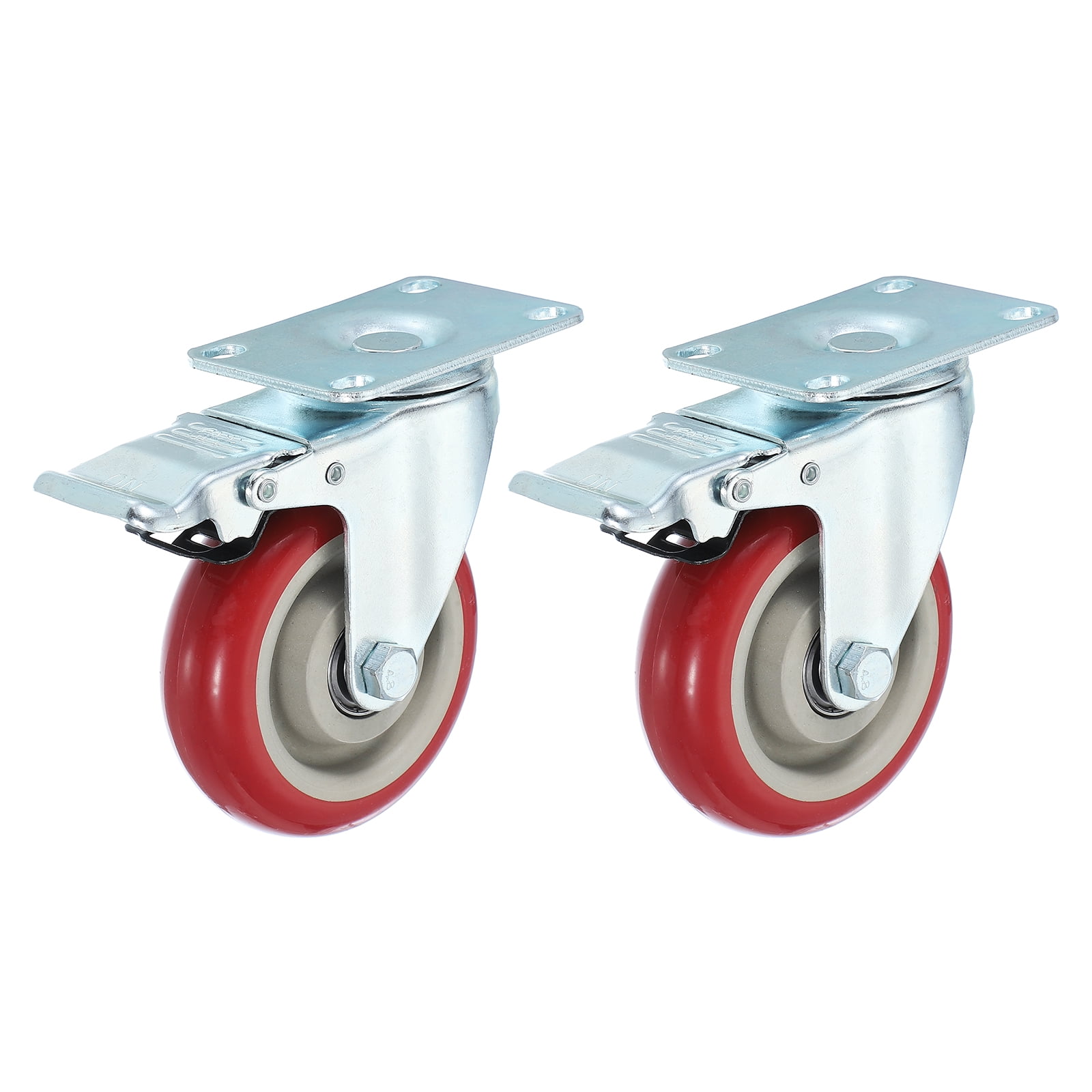 Uxcell 4 Inch Caster Wheels, 2 Pcs Heavy Duty PVC Locking Swivel Caster ...