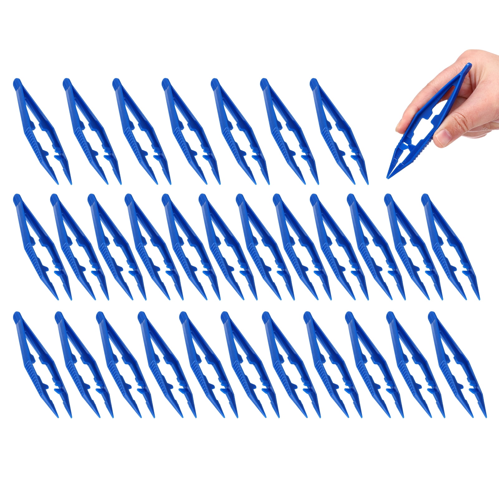 Uxcell 4 Inch First Aid Tweezers, 30 Pcs Plastic Bead Tweezers ...