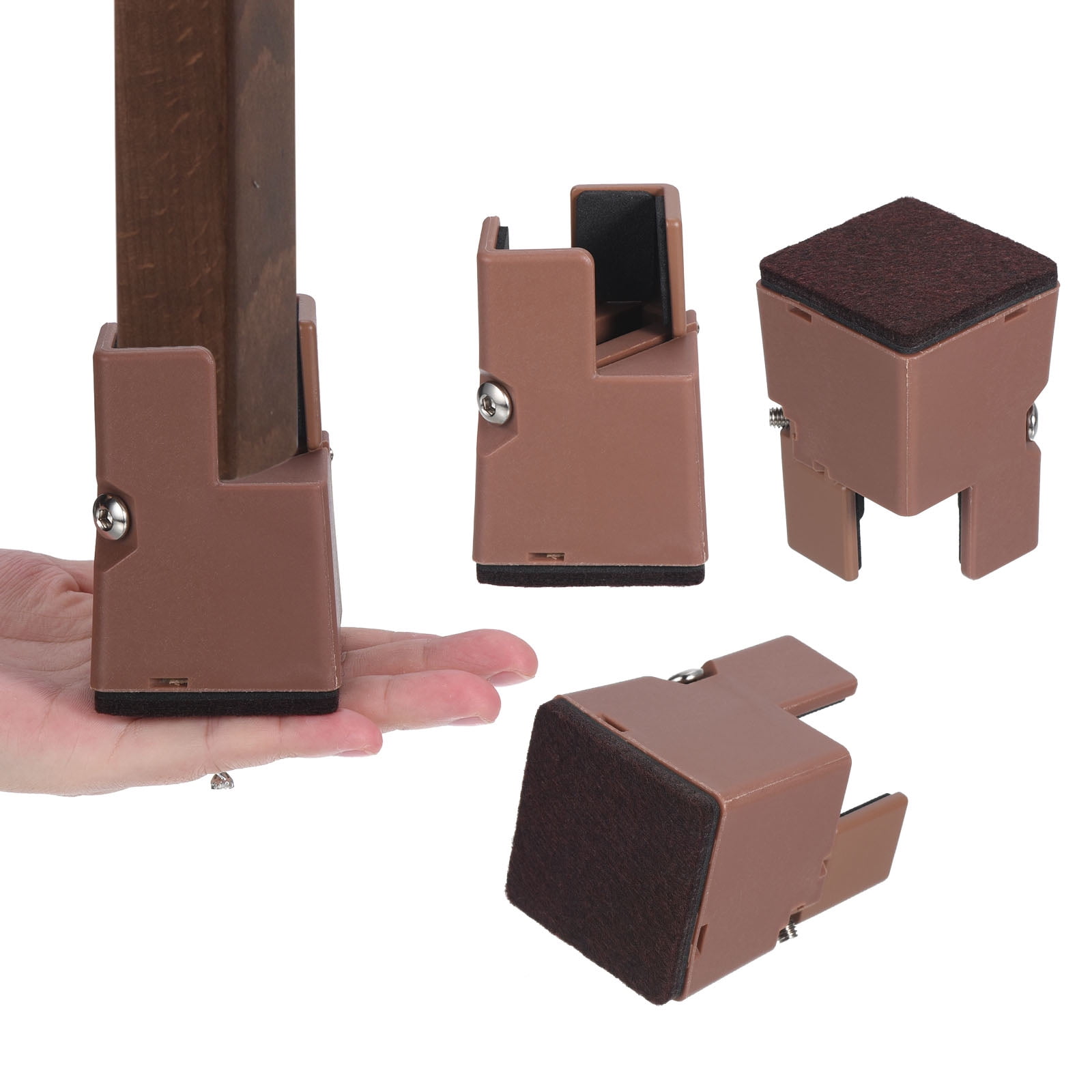 Uxcell 4 Inch Furniture Risers with Screw Clamp ,Adjustable Leg Width ...