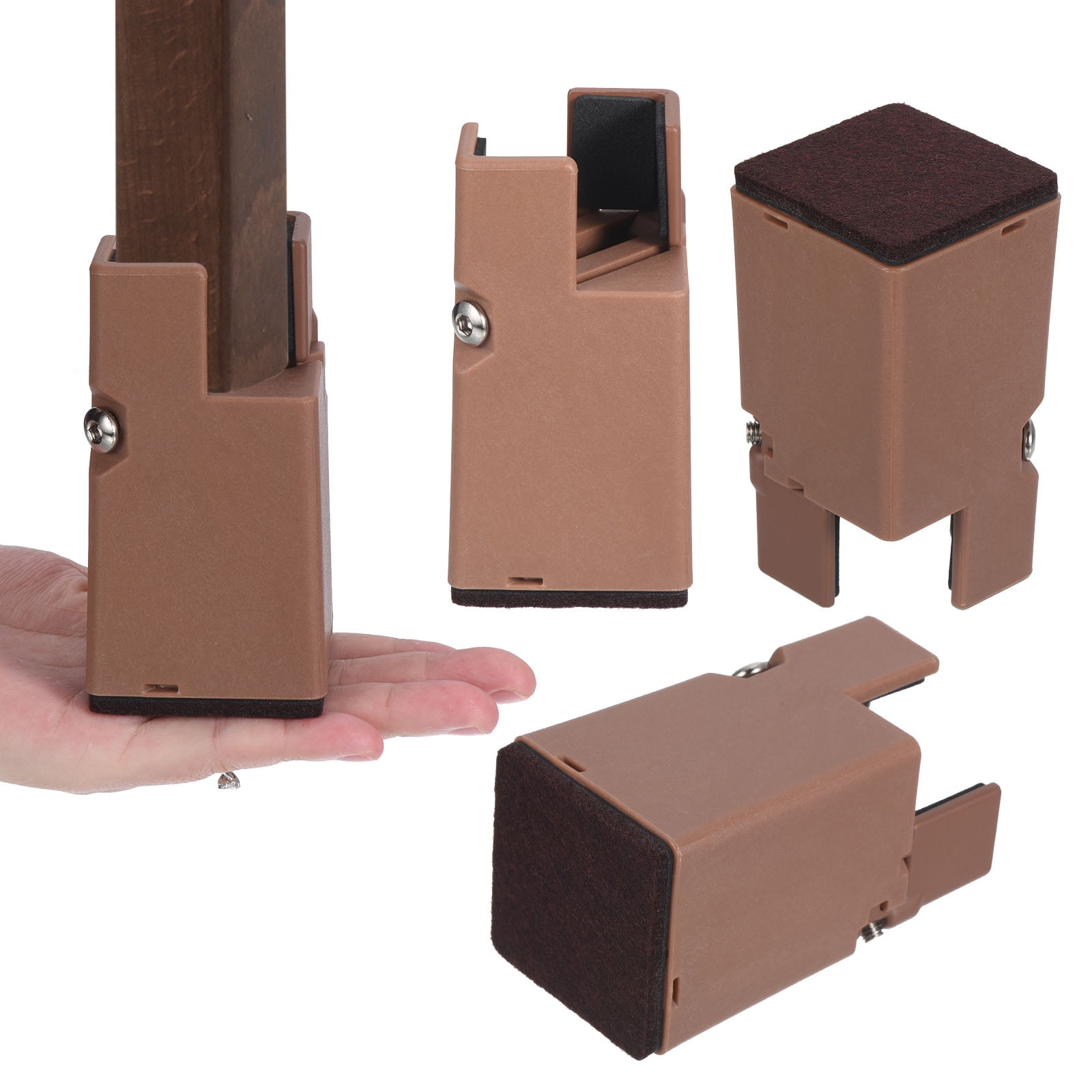 Uxcell 4 Inch Furniture Risers with Screw Clamp ,Adjustable Leg Width ...
