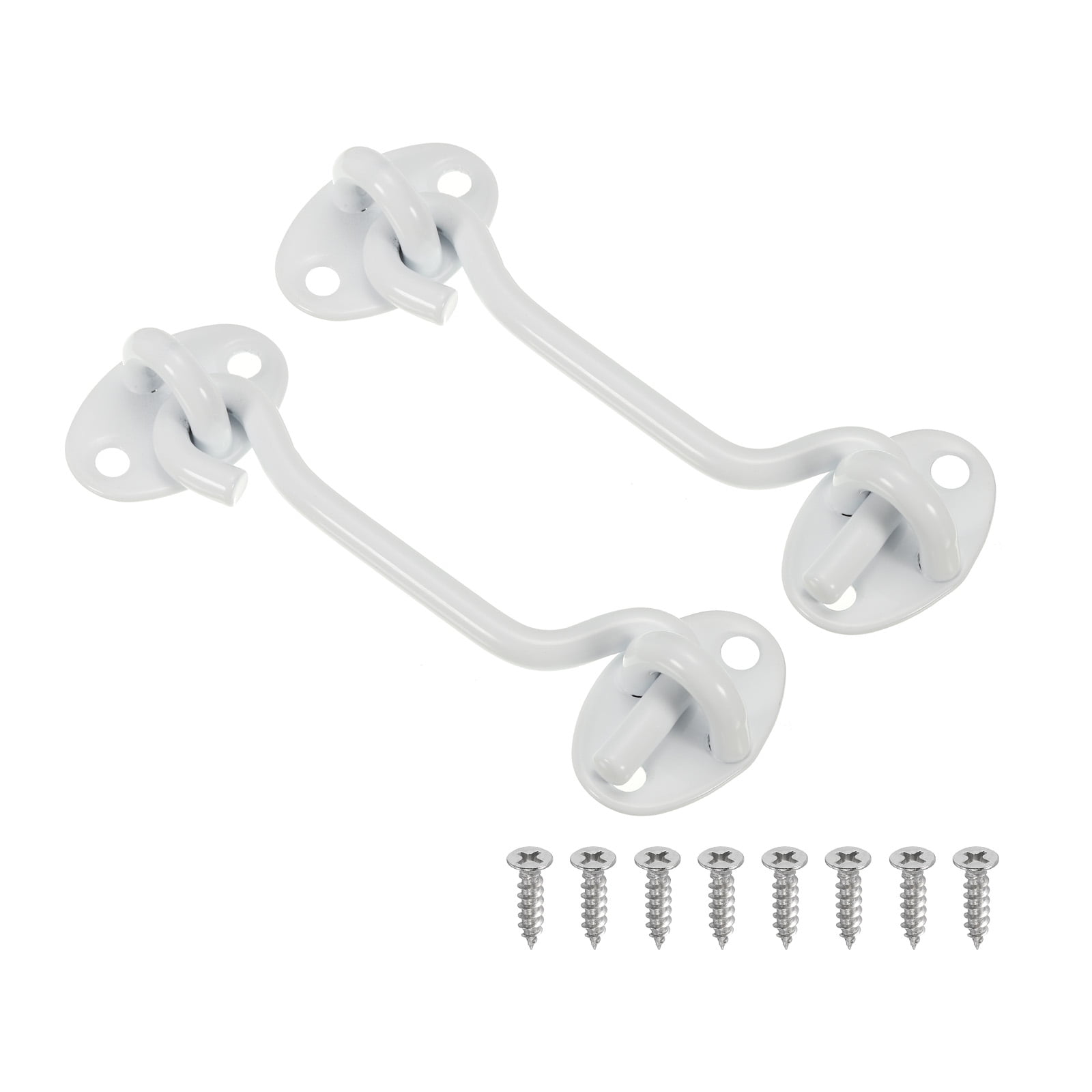 Uxcell 4 Inch Hook Eye Latch, 2 Pack Carbon Steel Privacy Hook and Eye ...