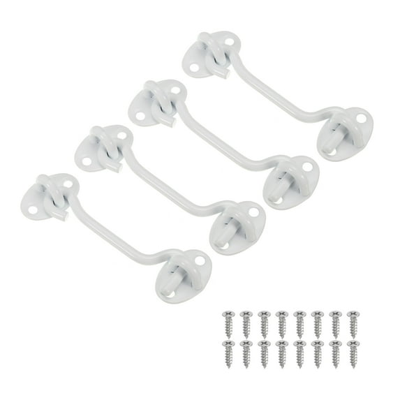 Uxcell 4 Inch Hook Eye Latch, 4 Pack Carbon Steel Privacy Hook and Eye ...