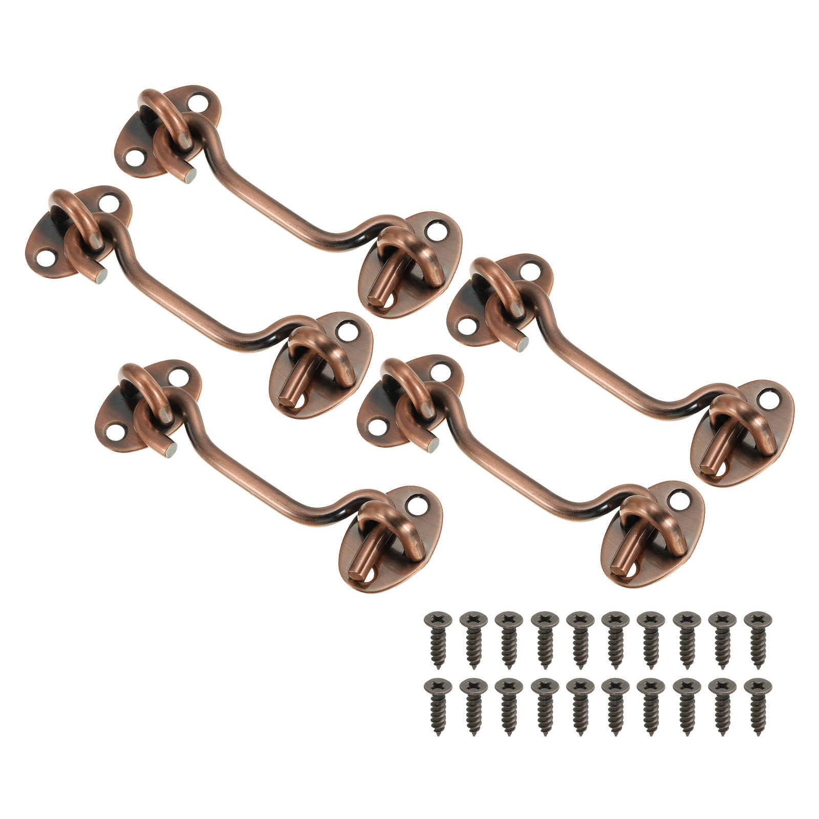 Uxcell 4 Inch Hook Eye Latch, 5 Pack Carbon Steel Privacy Hook and Eye ...