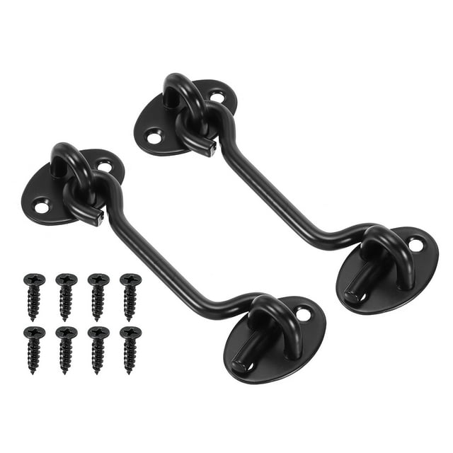 Uxcell 4 Inch Hook Eye Latch, 5 Pack Stainless Steel Privacy Hook and ...