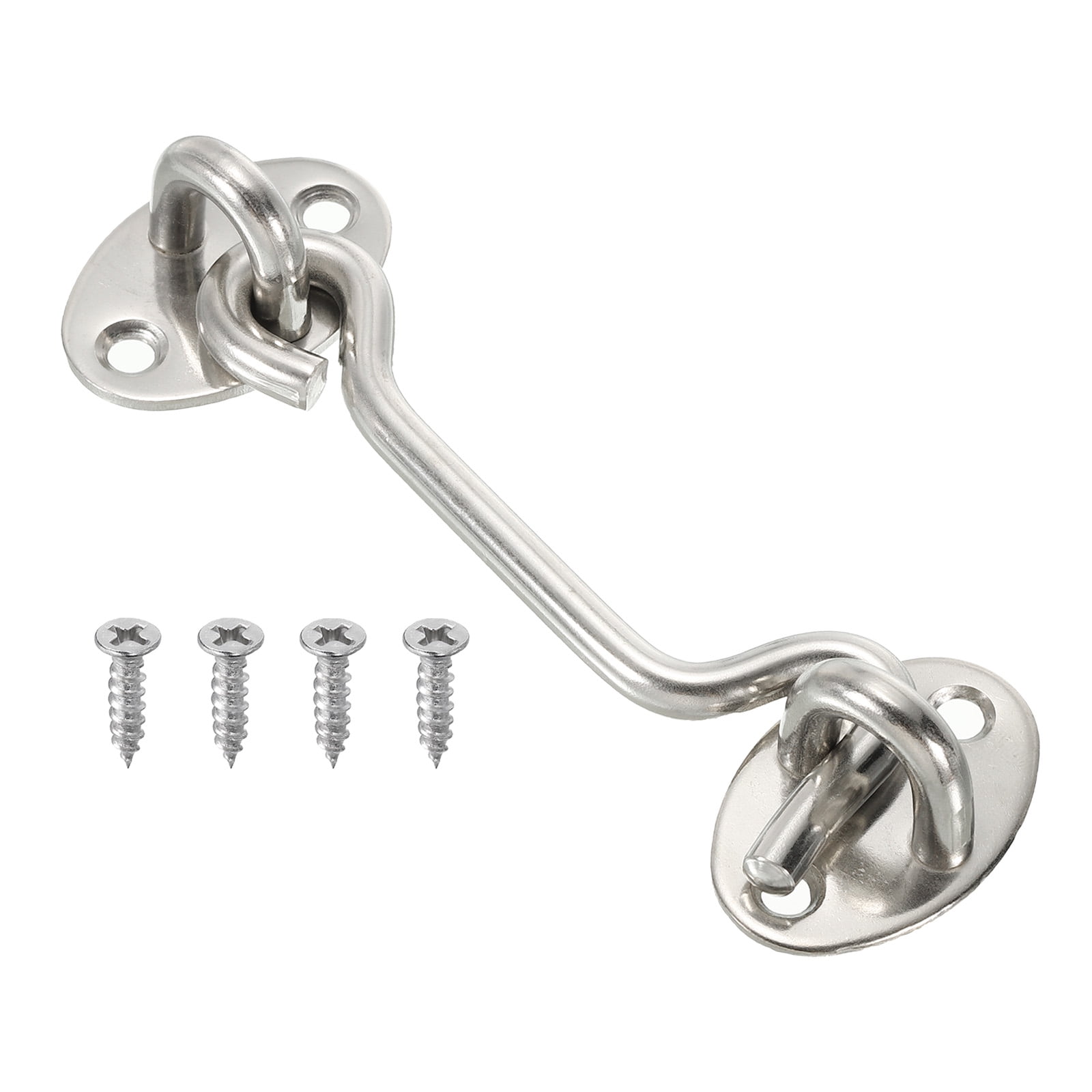 Uxcell 4 Inch Hook Eye Latch, Stainless Steel Privacy Hook and Eye ...