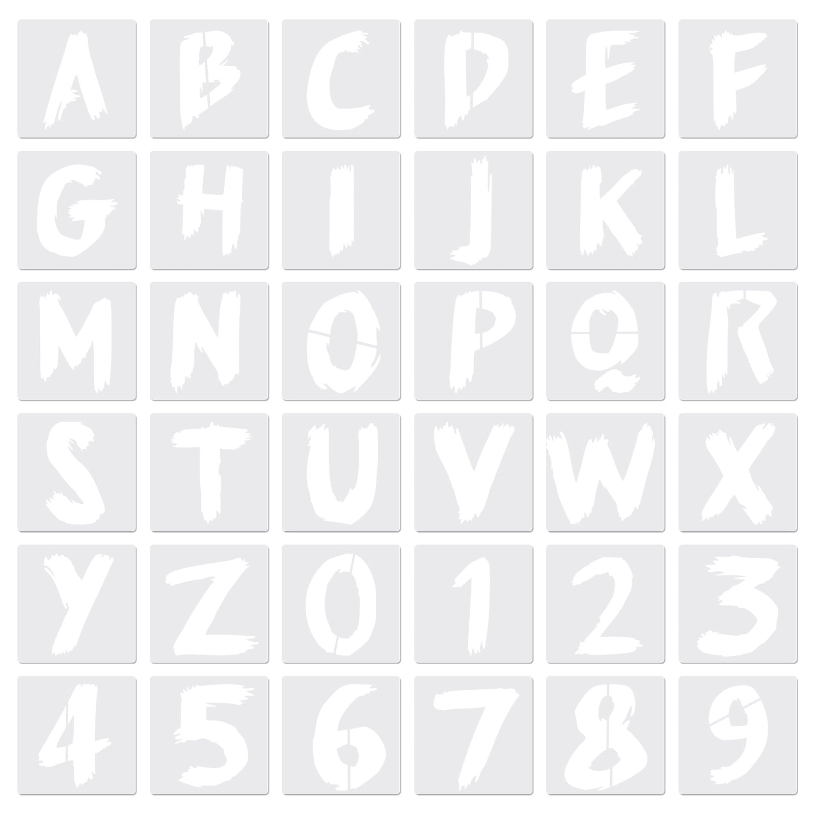 Uxcell 4 Inch Letter Stencils Number Stencils, 36 Pack Reusable ...