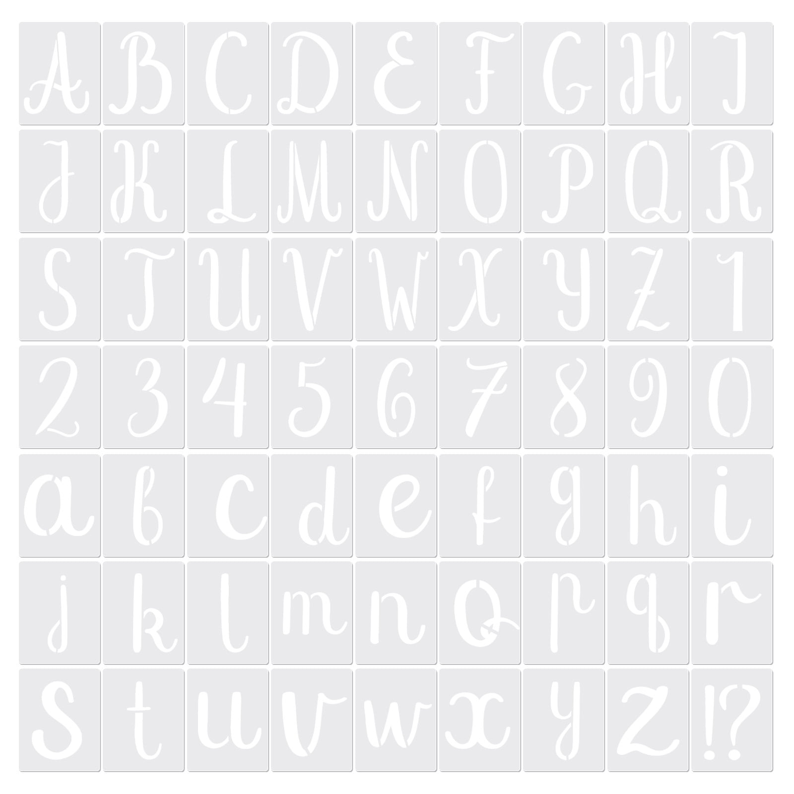 Uxcell 4 Inch Letter Stencils Number Stencils, 63 Pack Reusable ...