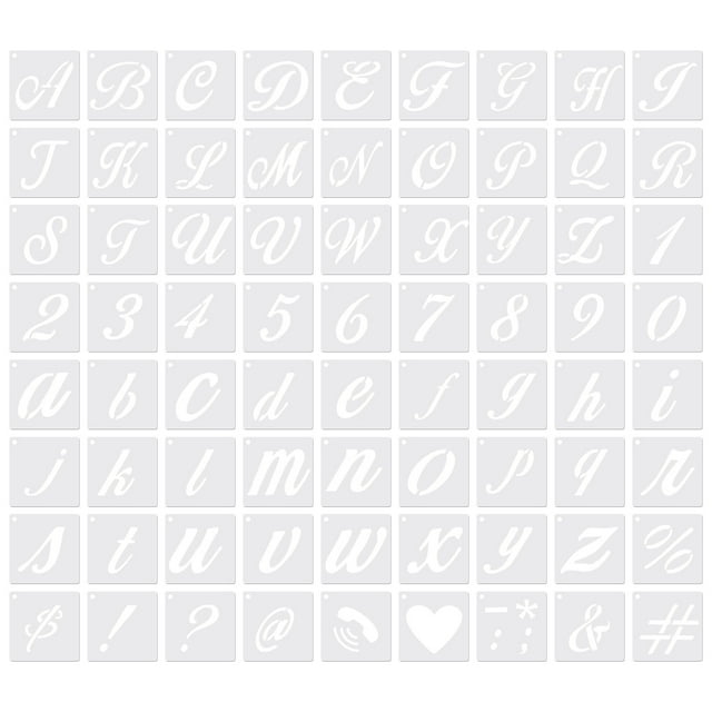 Uxcell 4 Inch Letter Stencils Number Stencils, 72 Pack Reusable ...