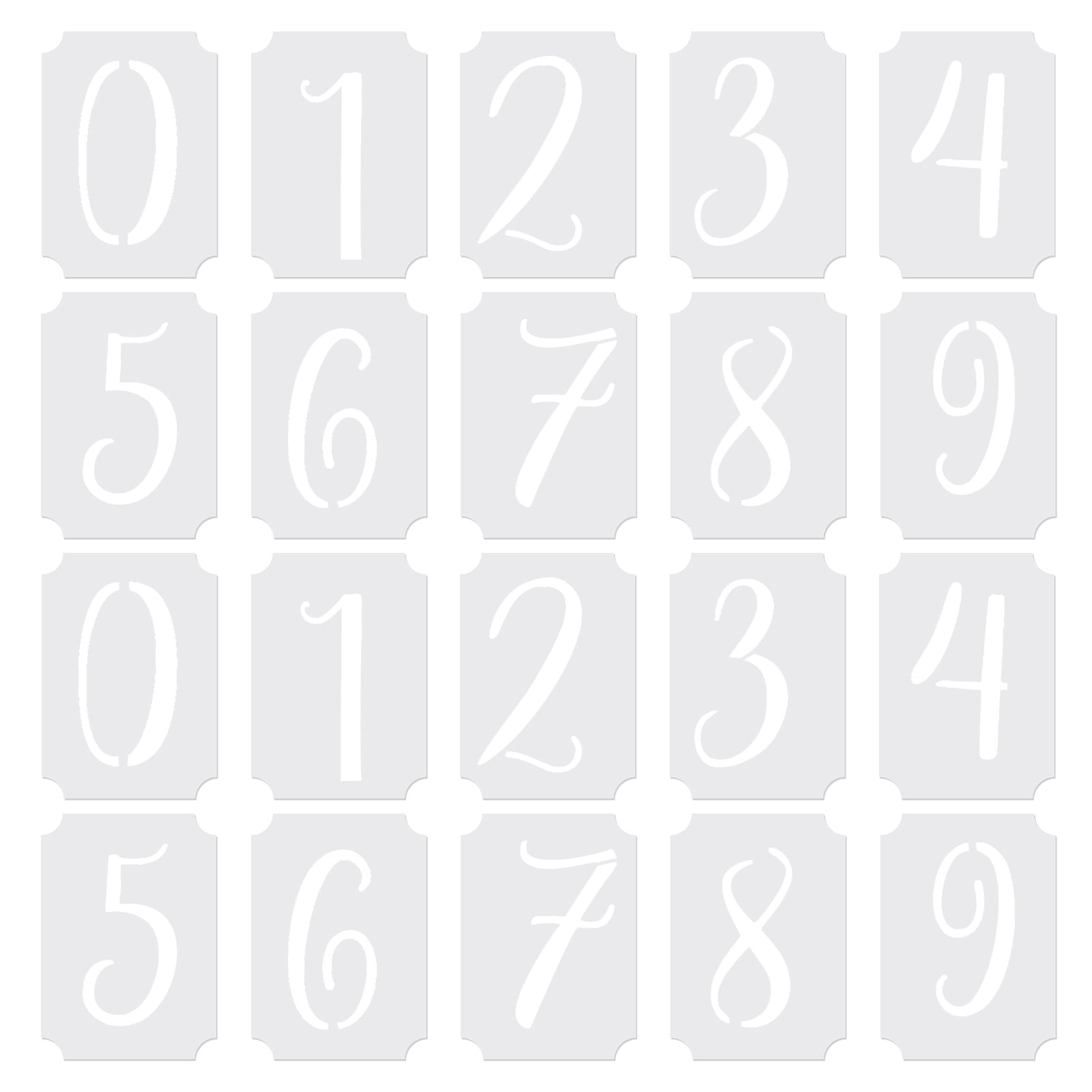 Uxcell 4 Inch Number Stencils, 20 Pack Reusable Plastic Numbers ...
