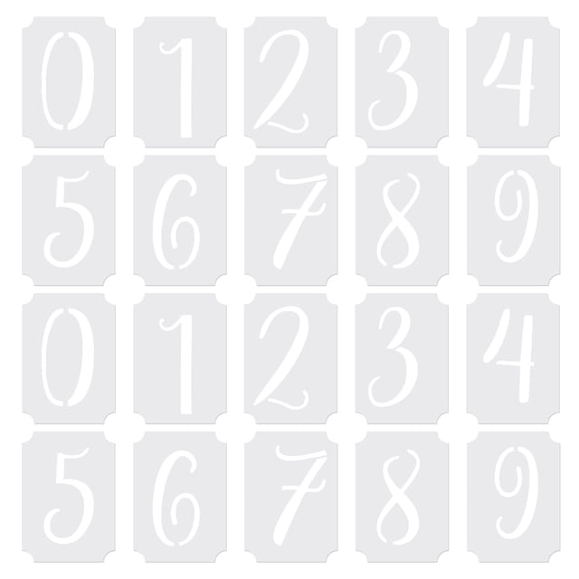 Uxcell 4 Inch Number Stencils, 20 Pack Reusable Plastic Numbers ...
