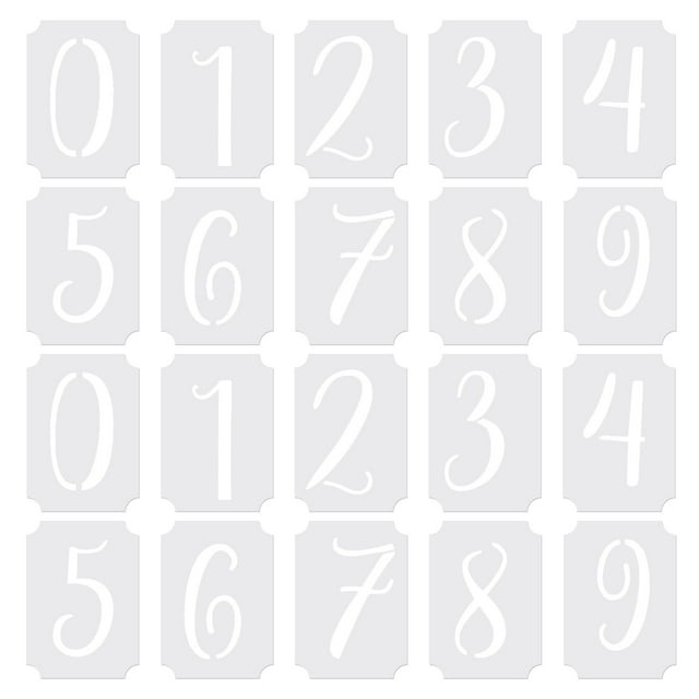 Uxcell 4 Inch Number Stencils, 40 Pack Reusable Plastic Numbers ...
