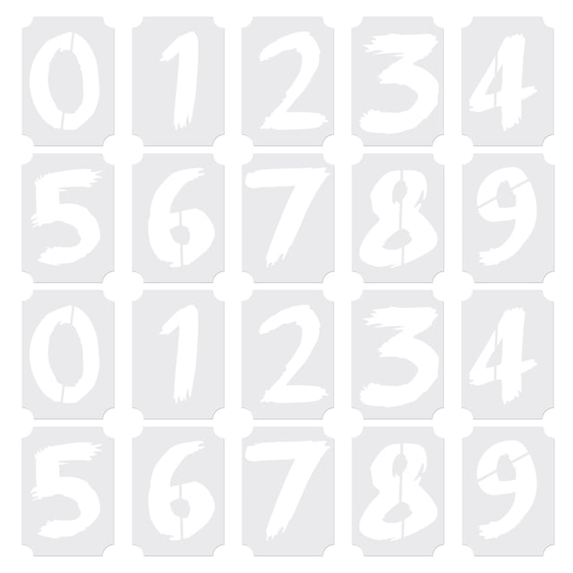 Uxcell 4 Inch Number Stencils, 40 Pack Reusable Plastic Numbers ...