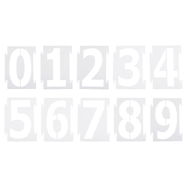 Uxcell 4 Inch Number Stencils Reusable Plastic Numbers Templates Set 0 ...