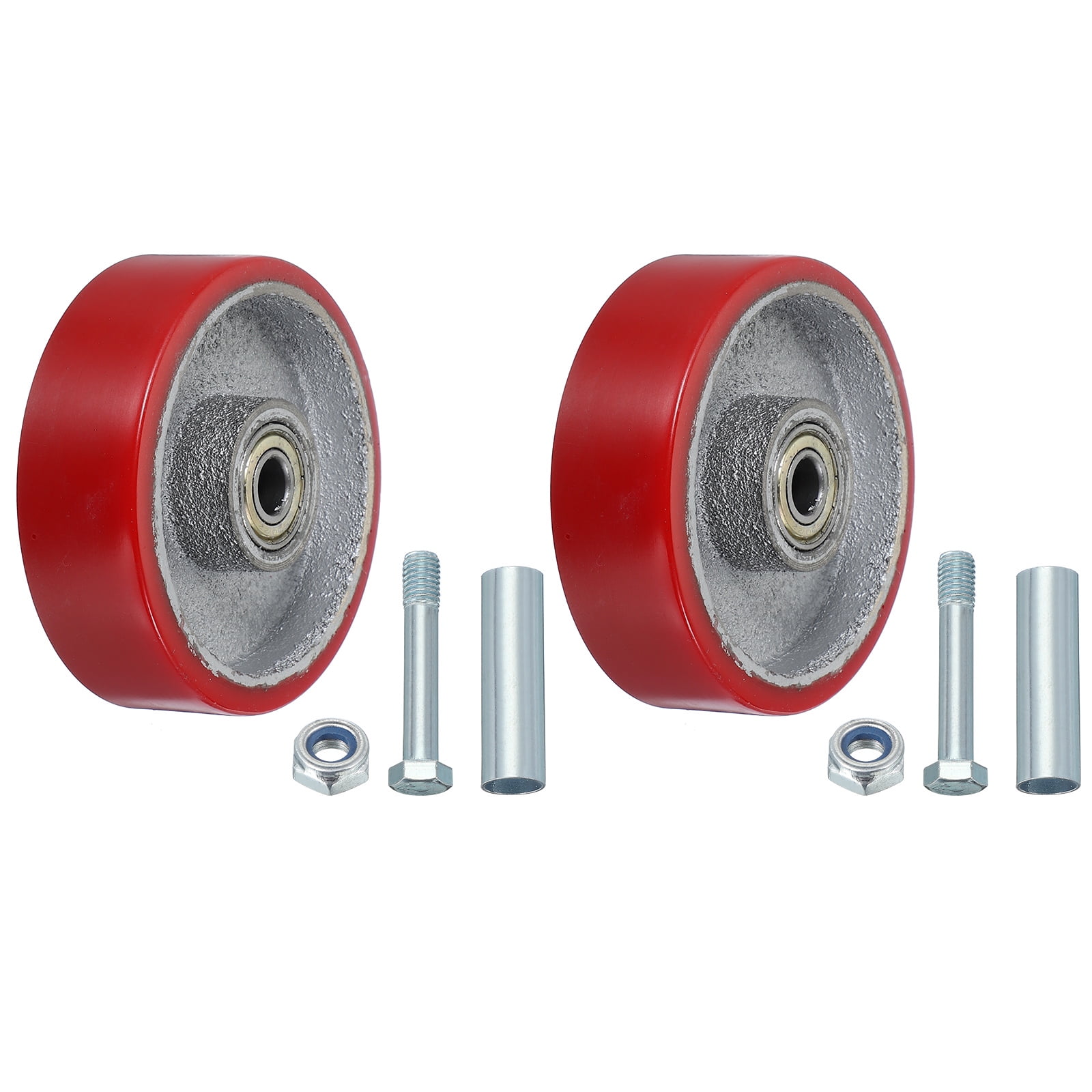 Uxcell Push Cart Wheels Replacement TPR Rolling Casters Wheel with Bore ...