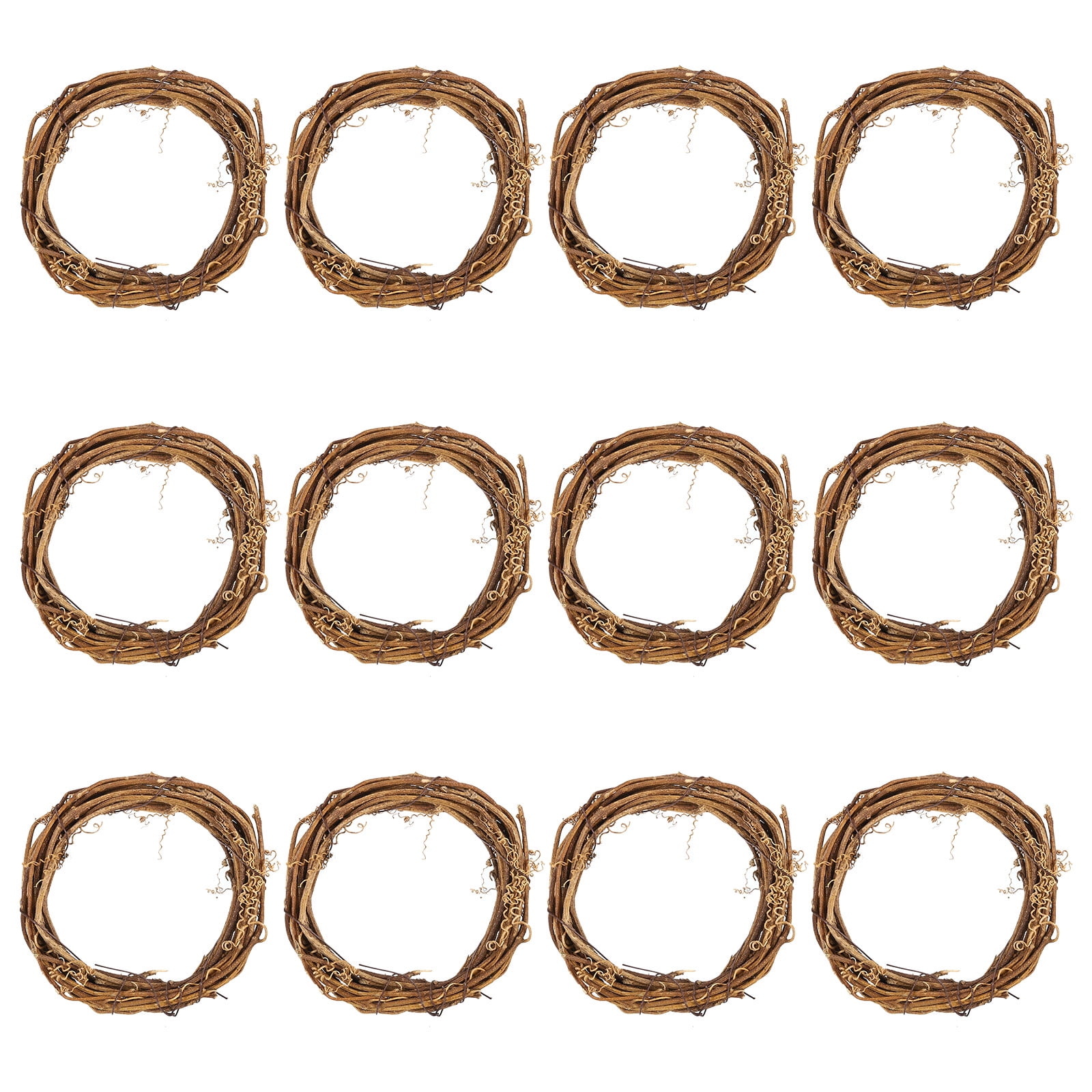 Uxcell 4 Inch Rattan Dream Catcher Rings, 12 Pcs Christmas Round Vine ...