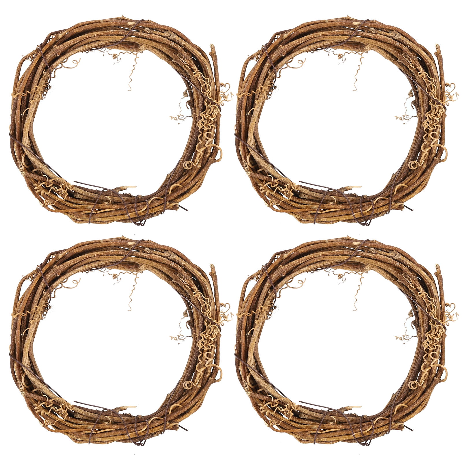 Uxcell 4 Inch Rattan Dream Catcher Rings, 4 Pcs Christmas Round Vine ...