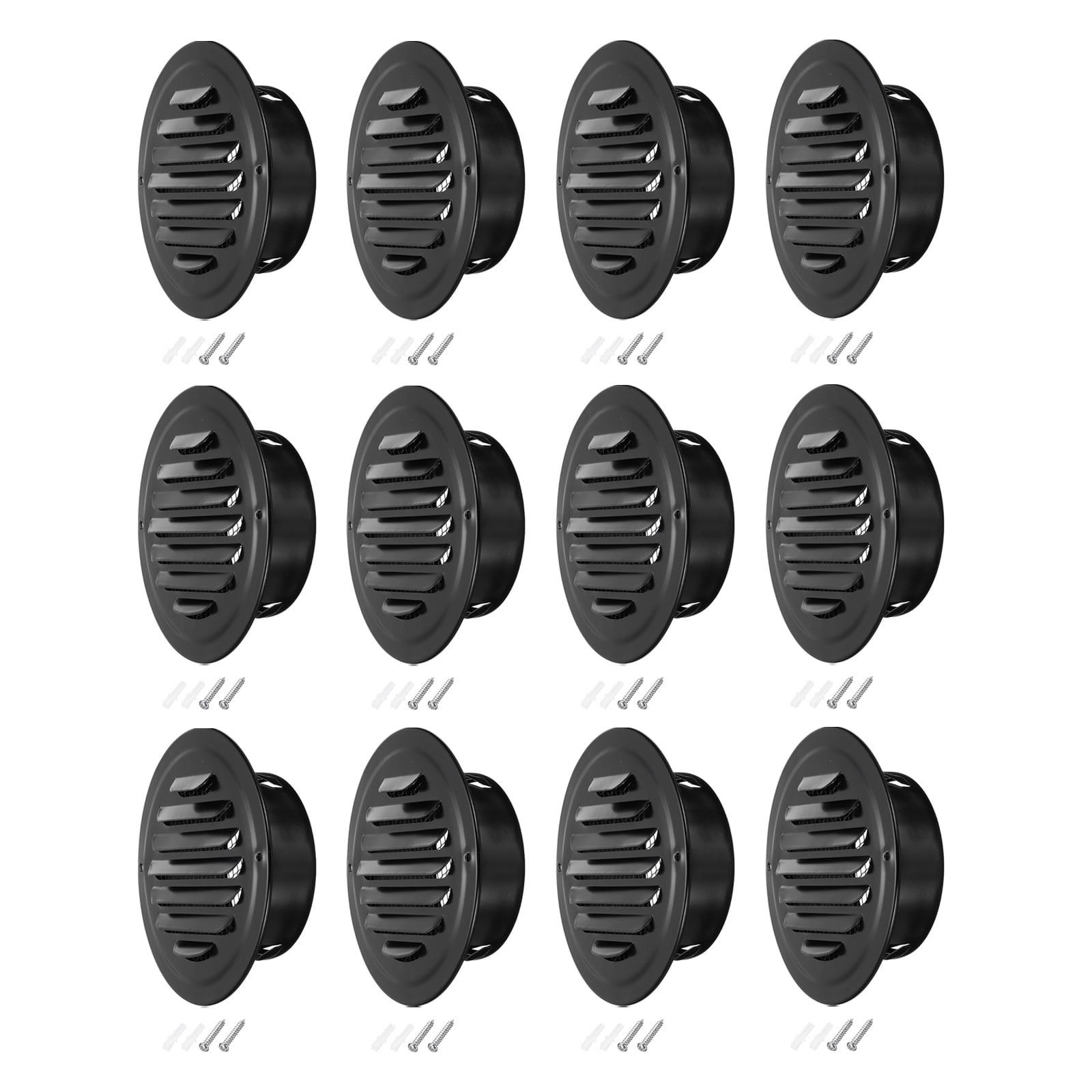 Uxcell 4 Inch Round Soffit Vent, 12 Pack Stainless Steel Wall Vent ...