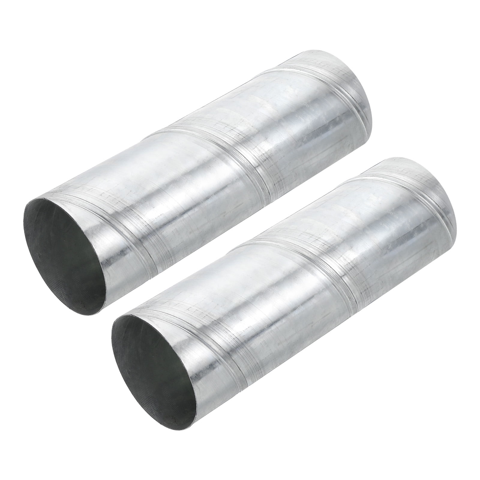 Uxcell 4 Inch Round Spiral Air Duct, 2 Pcs 12 Inch Long Galvanized ...