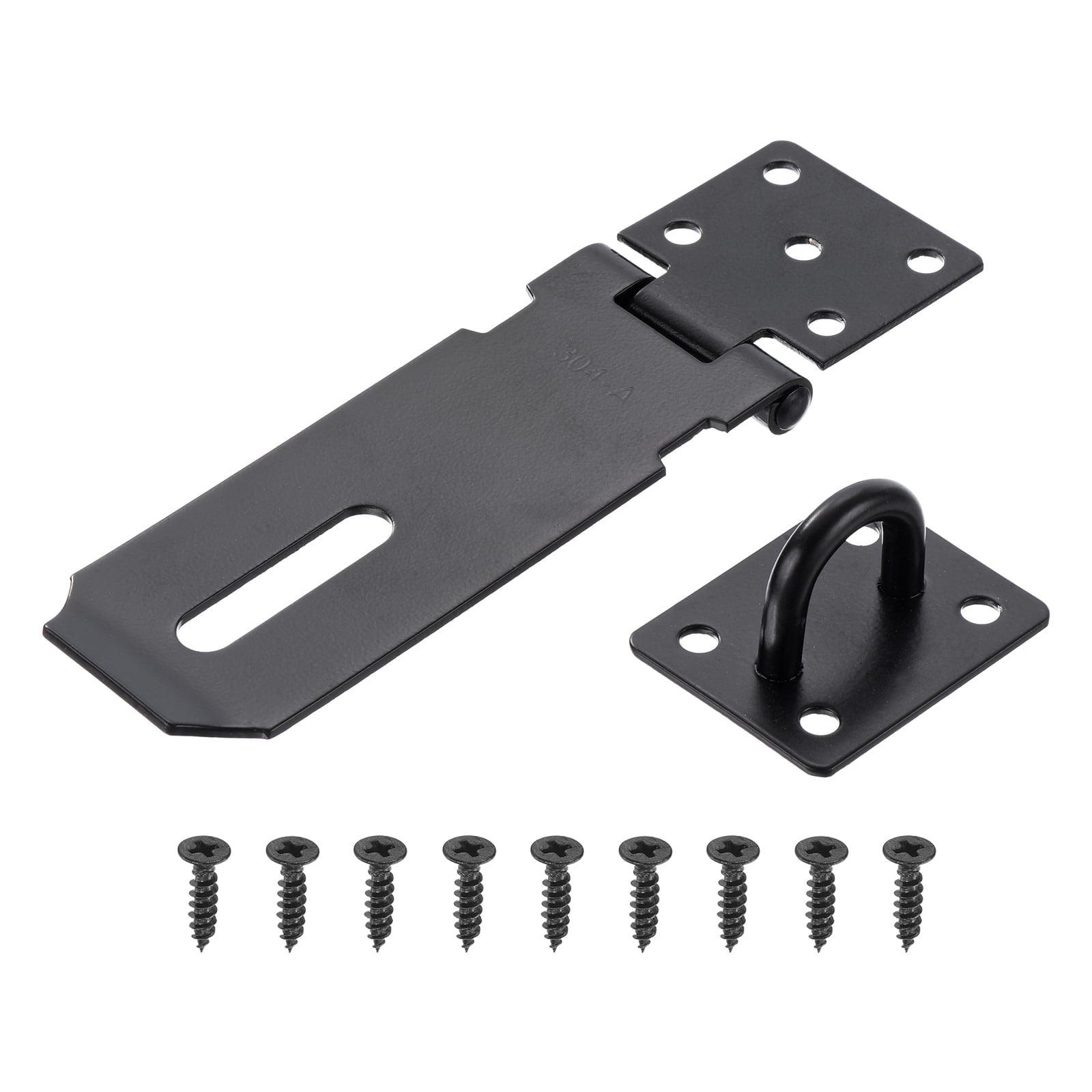 Uxcell 4 Inch Stainless Steel Door Locks Hasp Latch Hinge Lock with ...