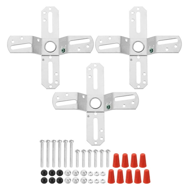 Uxcell 4" Light Crossbar 3 Set Steel Cross-Shaped Wall Mounting Bracket ...