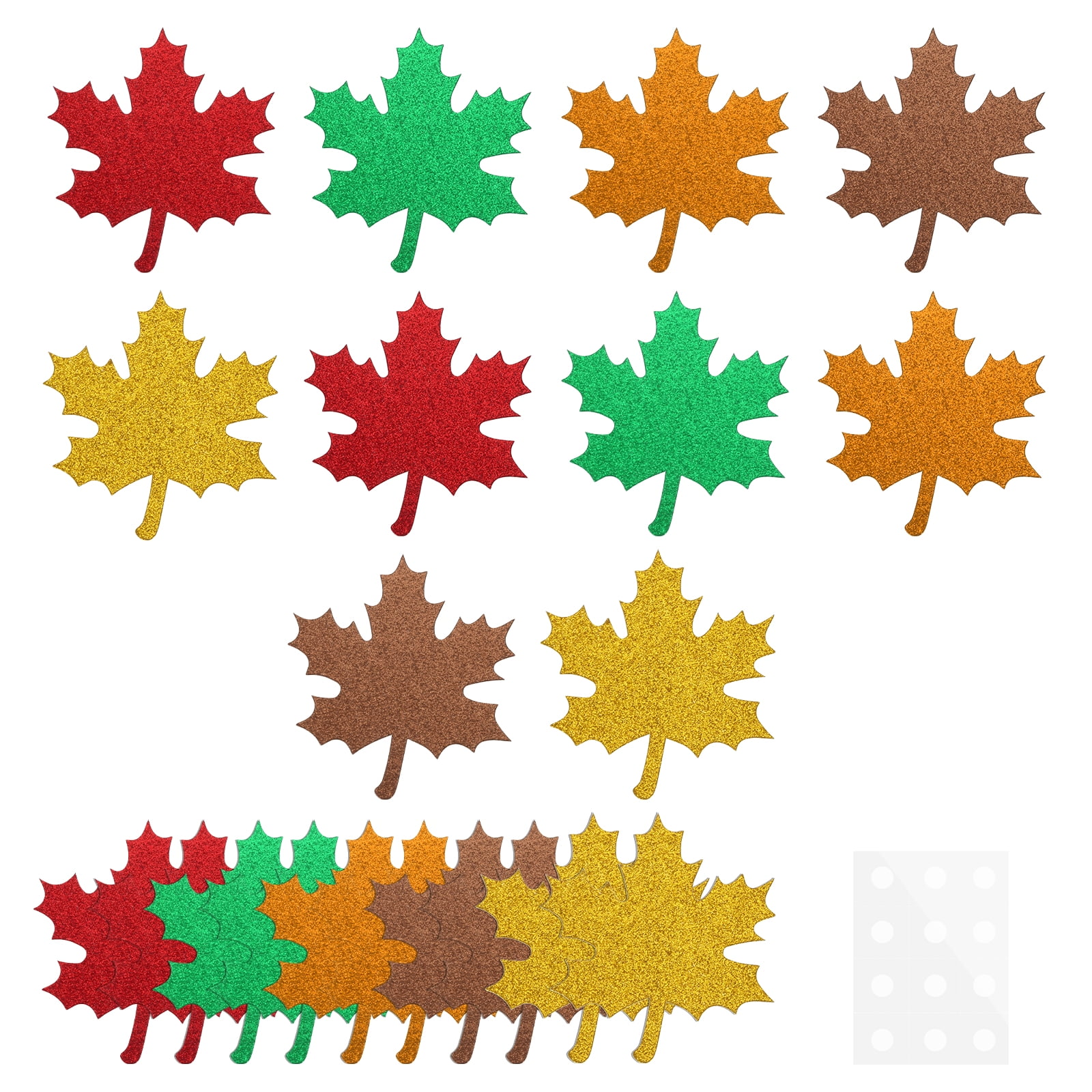 Uxcell 4" Maple Cutouts, 10 Pack Fall Leaves Cutout Shine Paper Leaf ...