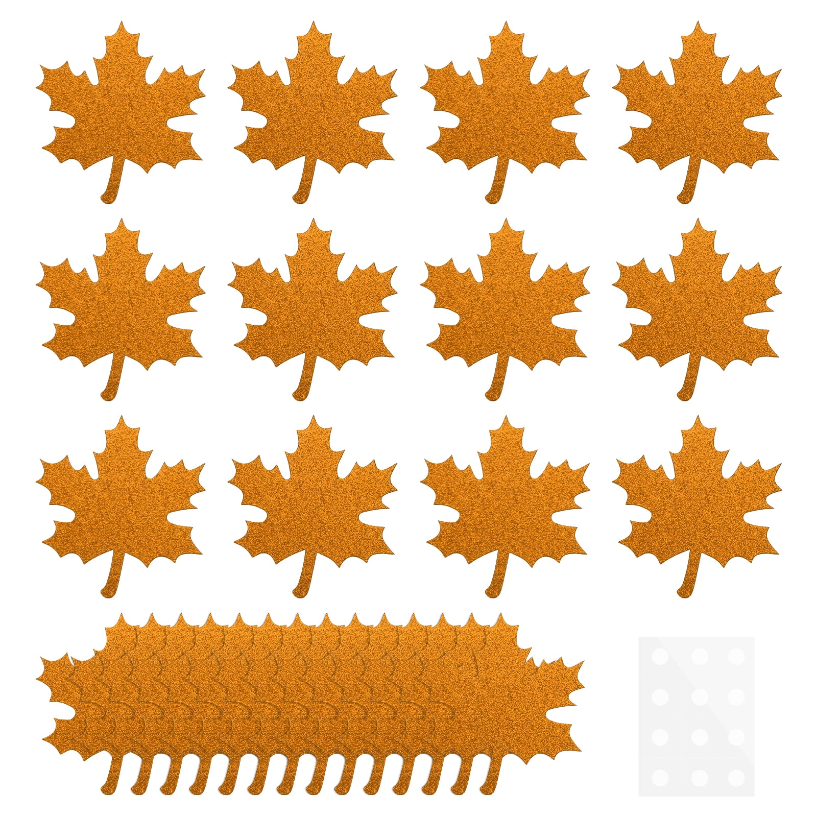 Uxcell 4" Maple Cutouts, 12 Pack Fall Leaves Cutout Shine Paper Leaf ...