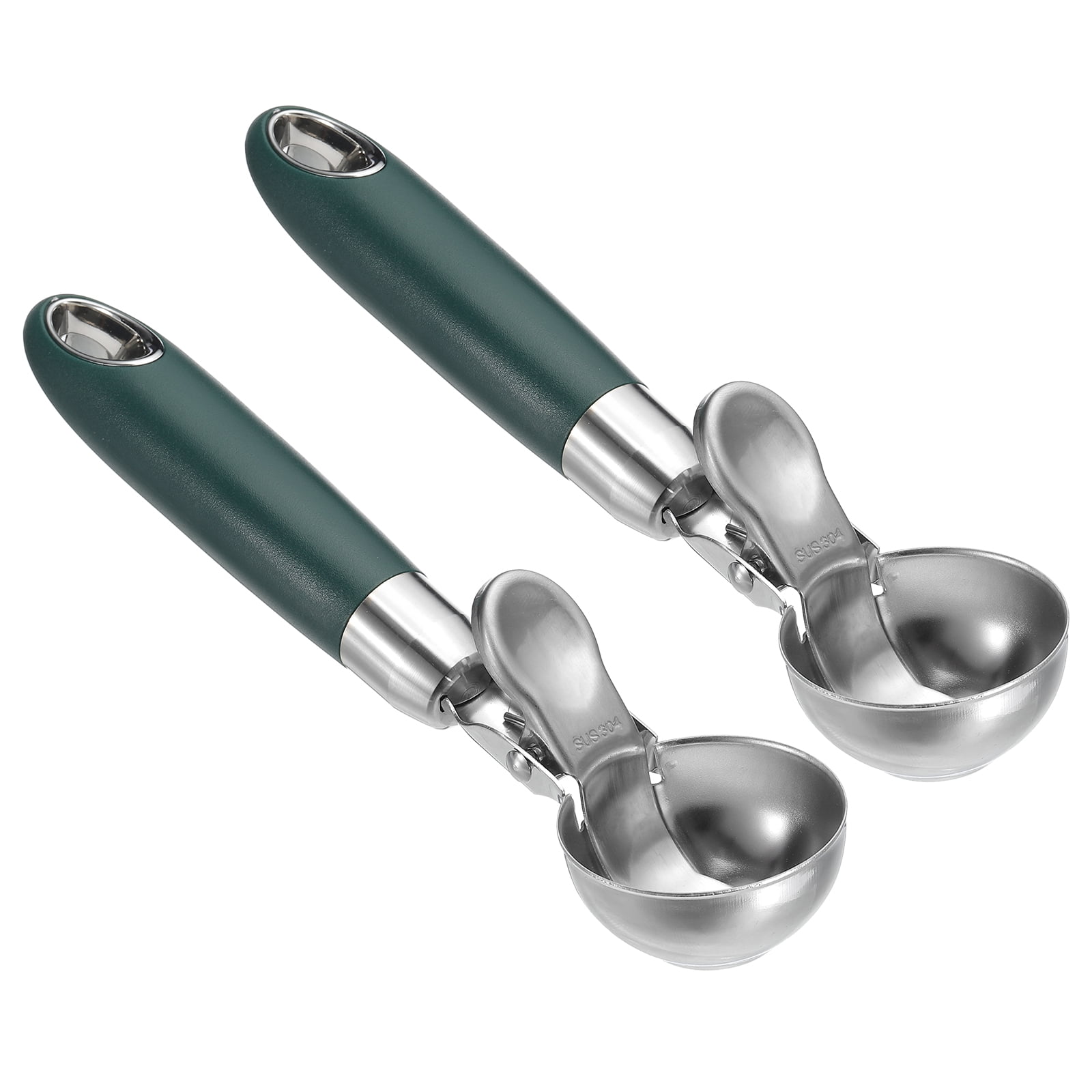 Uxcell 4 Ounce Ice Cream Scoop with Trigger, 2 Pcs Stainless Steel ...