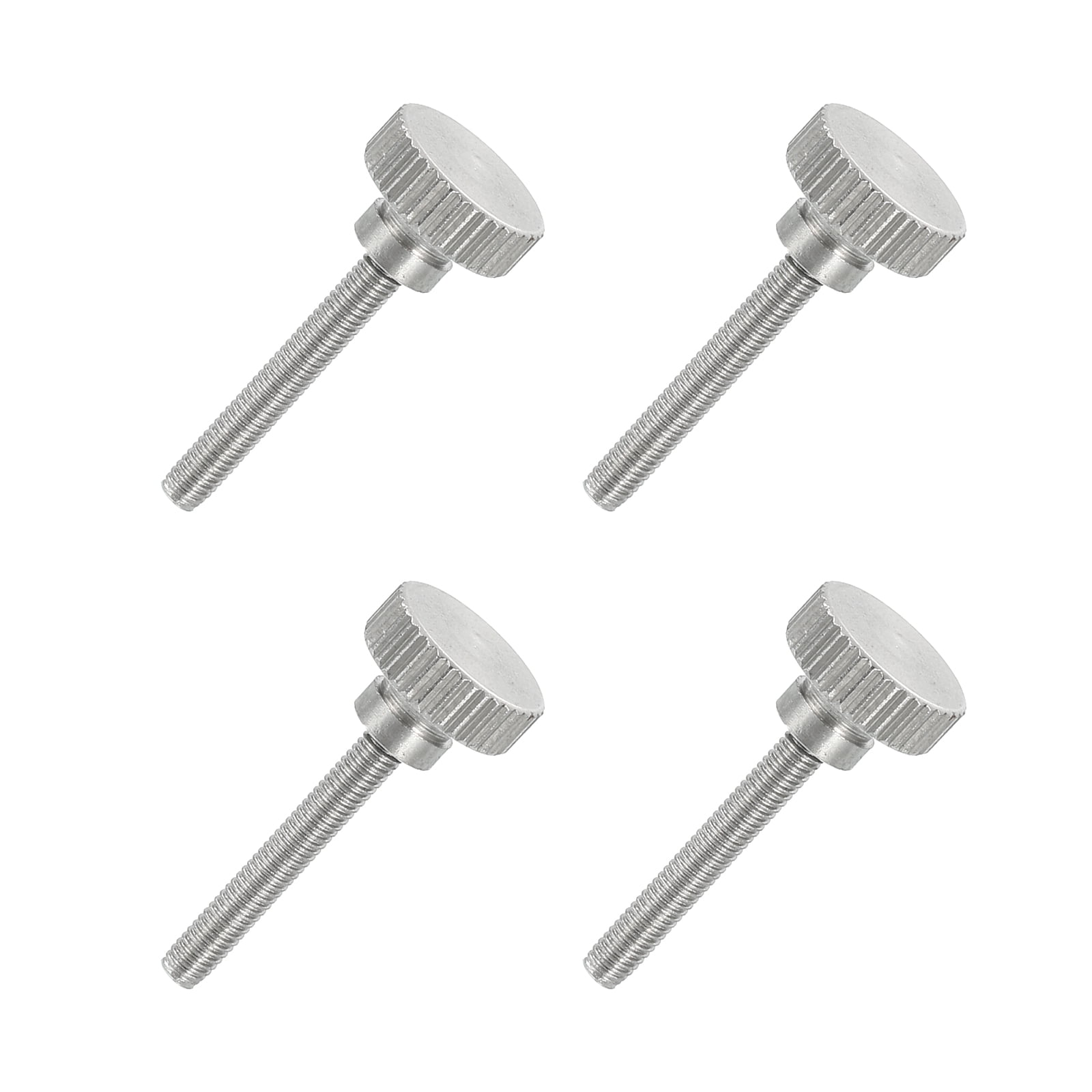 Uxcell 4 PCS M3 x 20mm Flat Knurled Head Thumb Screws,304 Stainless Steel Fully Threaded ...