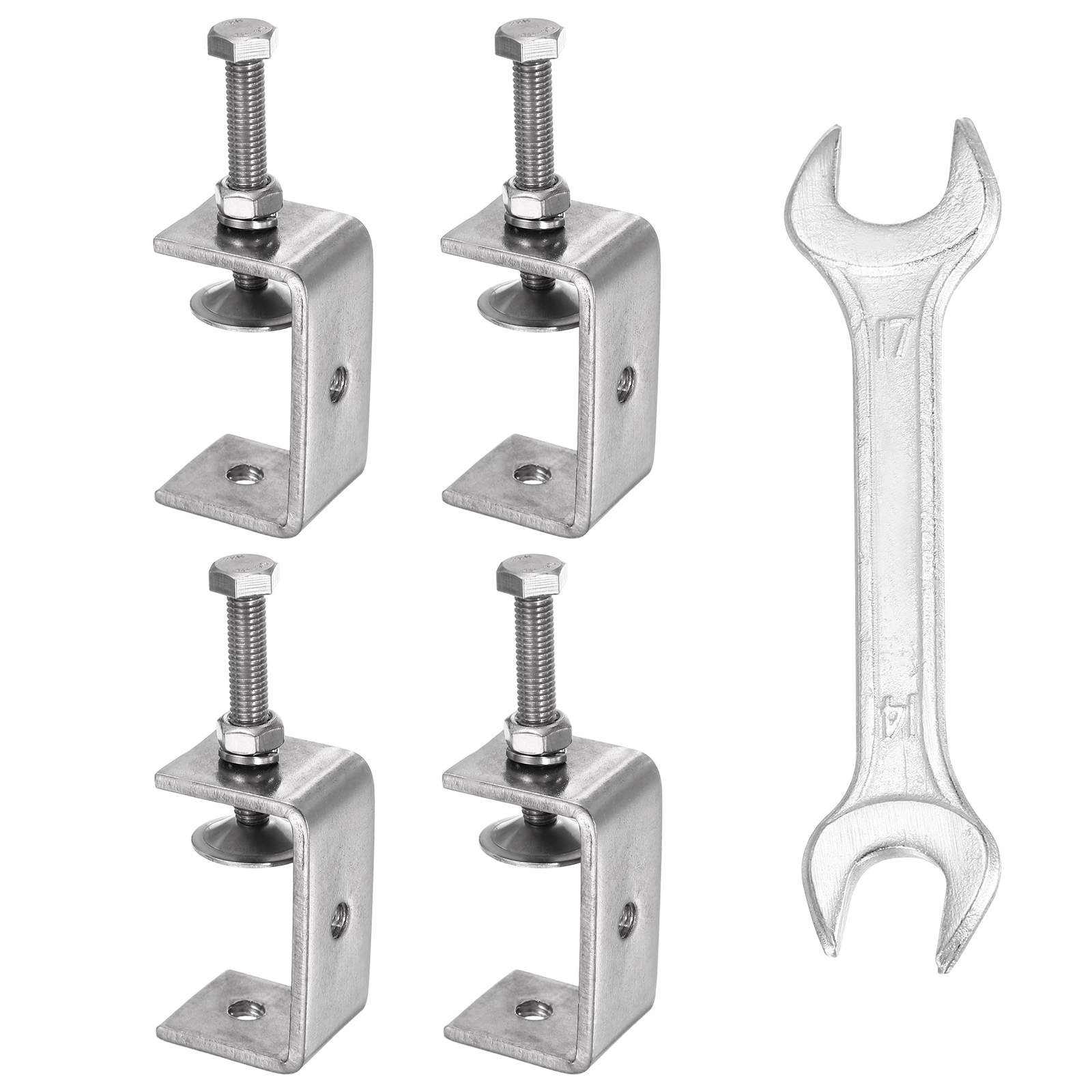 Uxcell 4PCS 304 Stainless Steel C Clamps Mini 2-1/4" (55mm) Wide Jaw ...