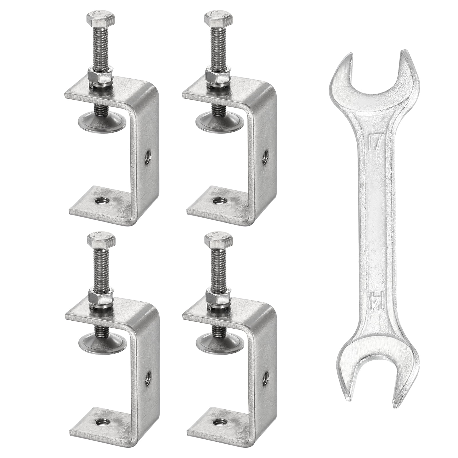 Uxcell 4 PCS Stainless Steel C Clamps Mini 2.56" (65mm) Wide Jaw ...