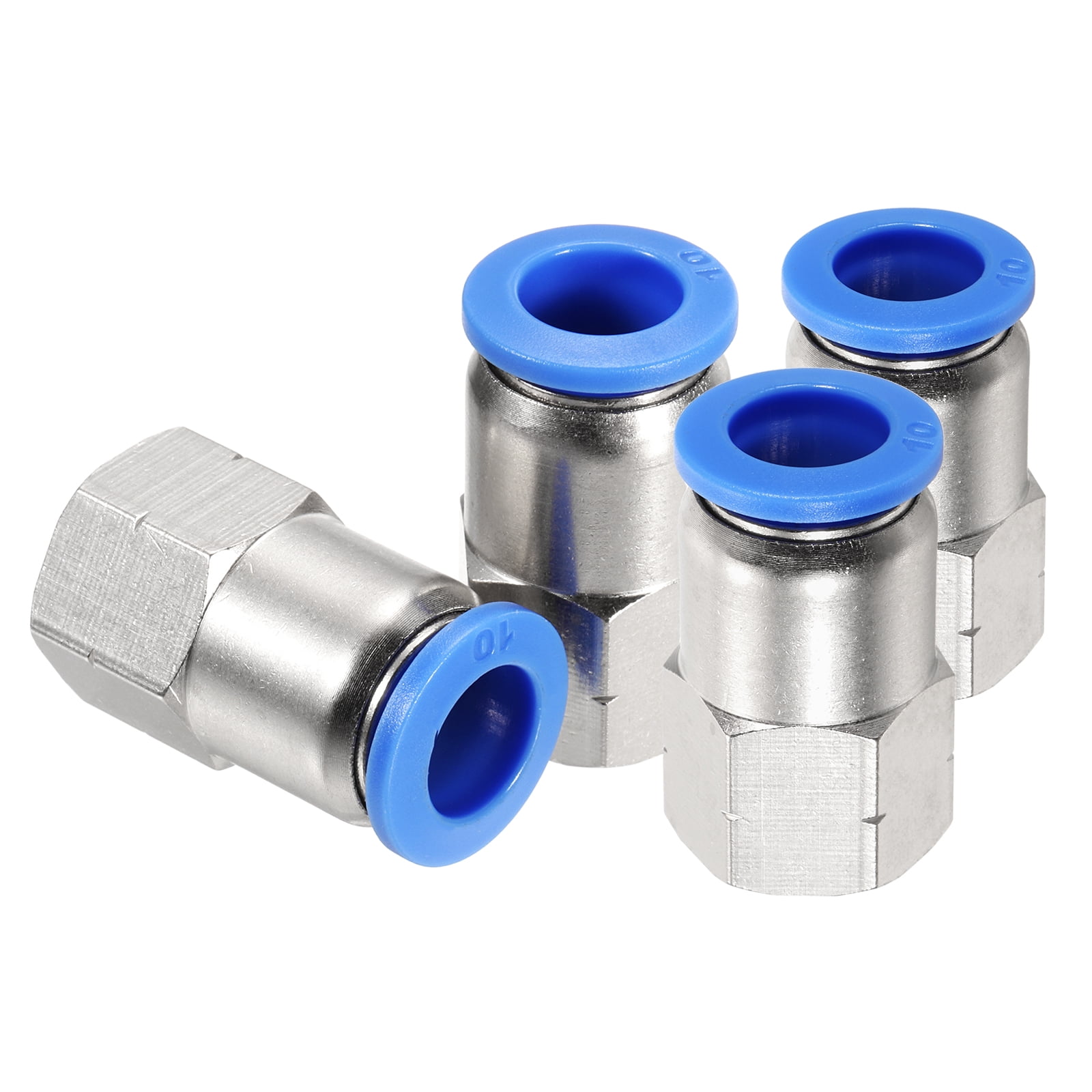 Uxcell 4 Pack 1/4" NPT Female Straight Thread Push to Connect Fittings ...