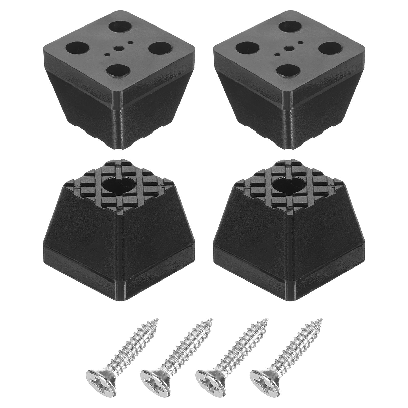 Uxcell 4 Pack 1.48x1.14 Inch Square Rubber Furniture Feet with Screws ...