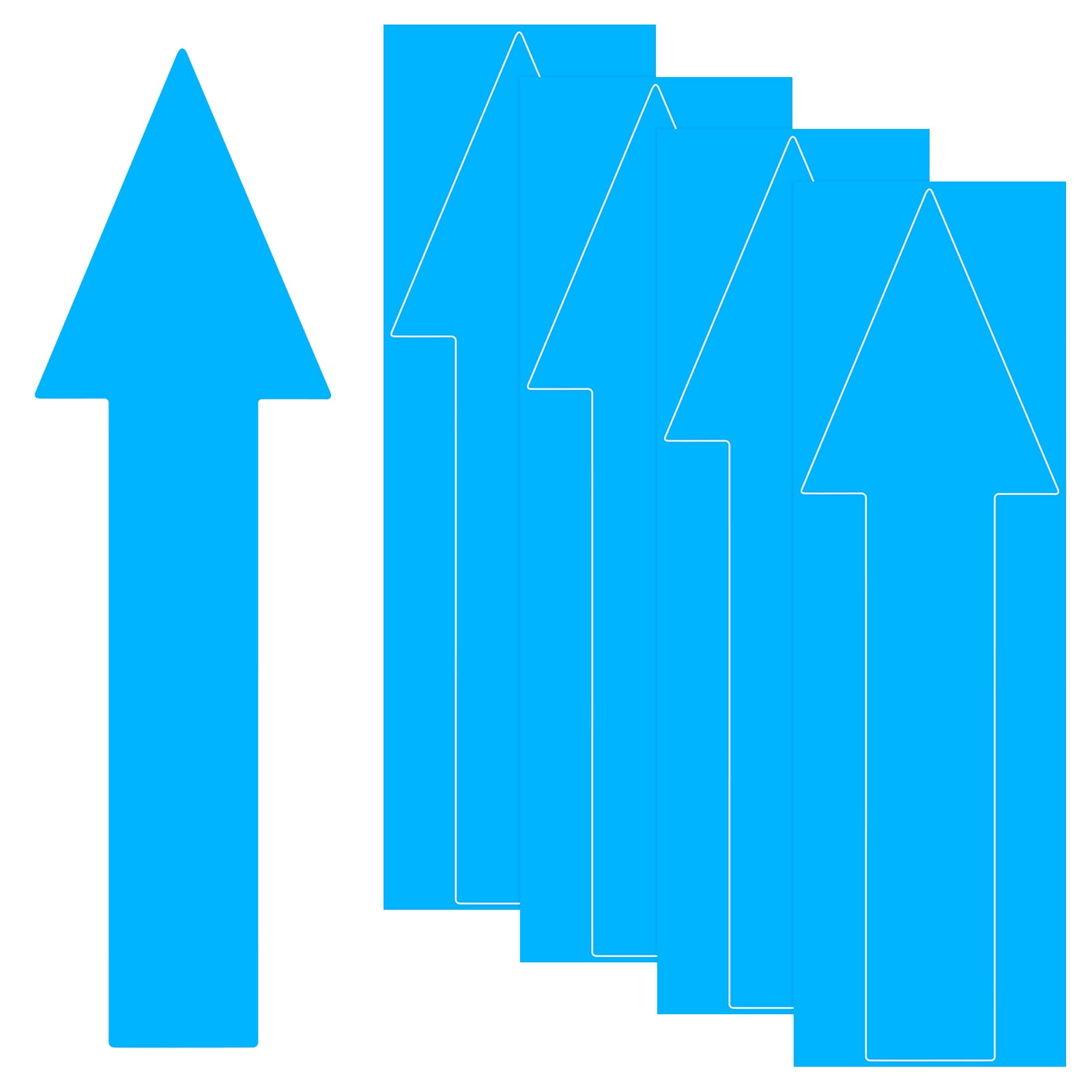 Uxcell 4-Pack 12 x 4 in PVC Waterproof Adhesive Arrow Stickers for Wall Marking/Road Sign [Blue ...