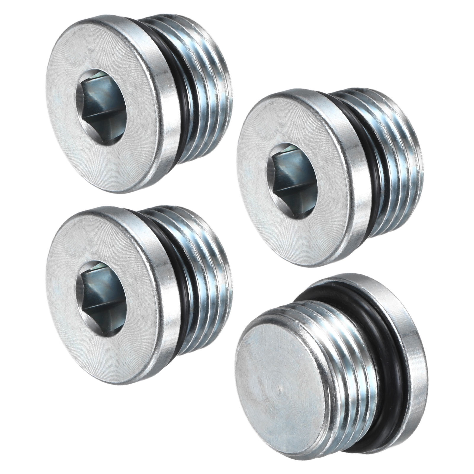 Uxcell 4-Pack 3/4-16UNF Inner Hex Head Pipe Fitting Plug, Stainless ...
