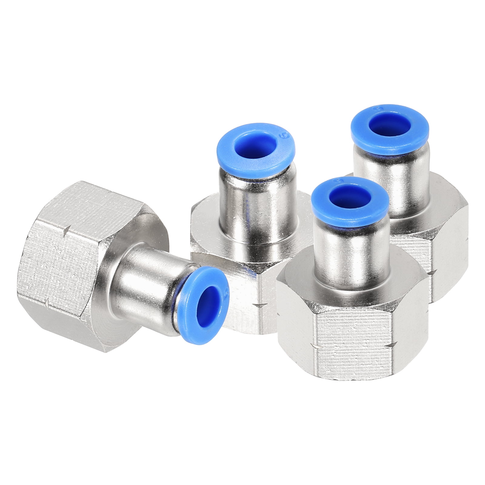 Uxcell 4 Pack 3/8" NPT Female Straight Thread Push to Connect Fittings ...