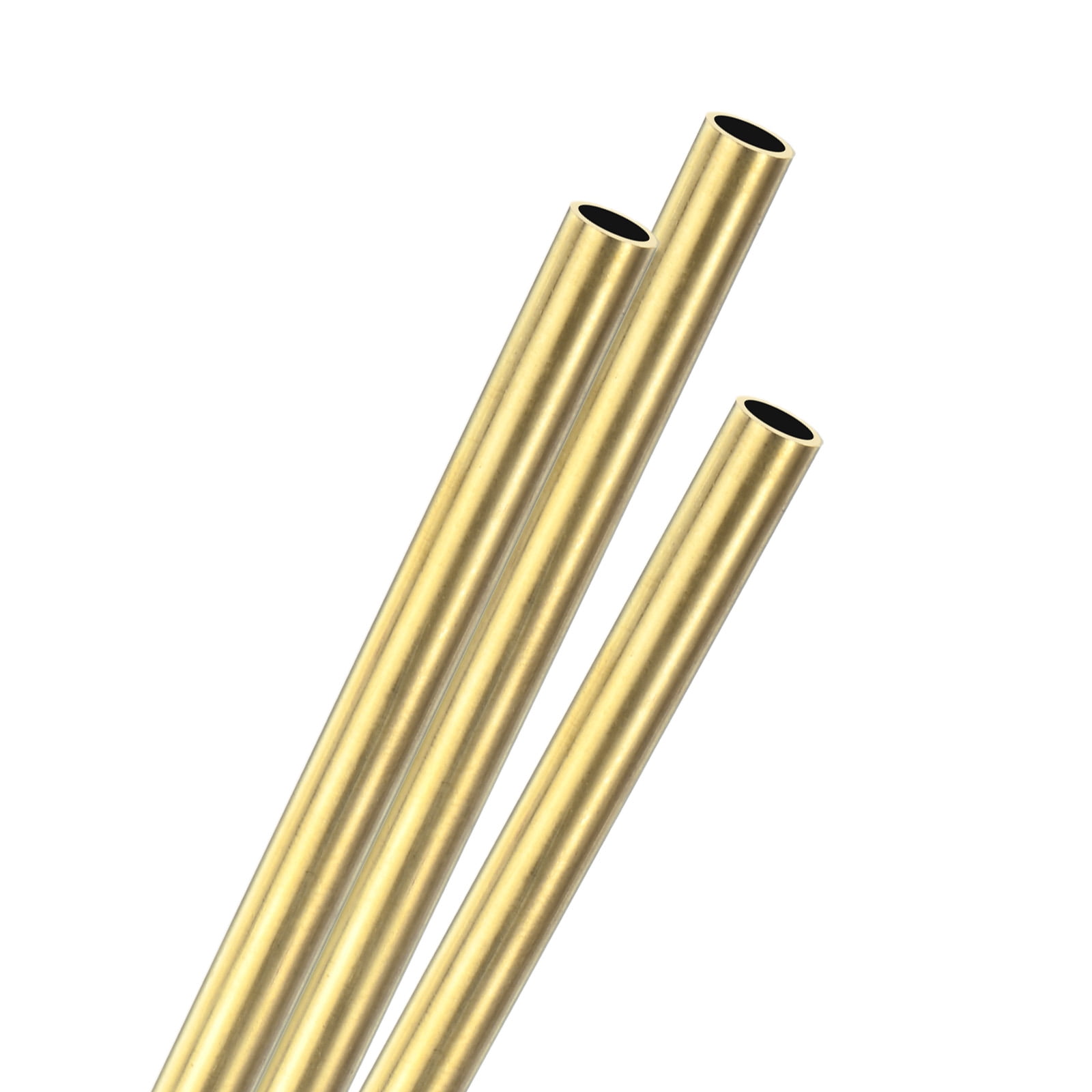 Uxcell 4-Pack 300mm Brass Round Tube, 6mm OD 0.5mm Wall Thickness H62 Brass Seamless Tubing for ...