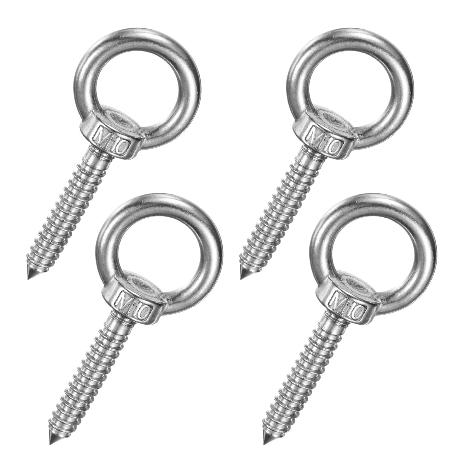 Uxcell 4-Pack 304 Stainless Steel Eyebolt M10x50mm Shoulder Lifting Eye ...