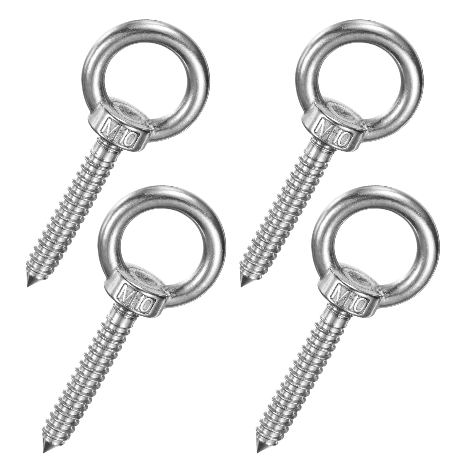 Uxcell 4-Pack 304 Stainless Steel Eyebolt M10x60mm Shoulder Lifting Eye ...