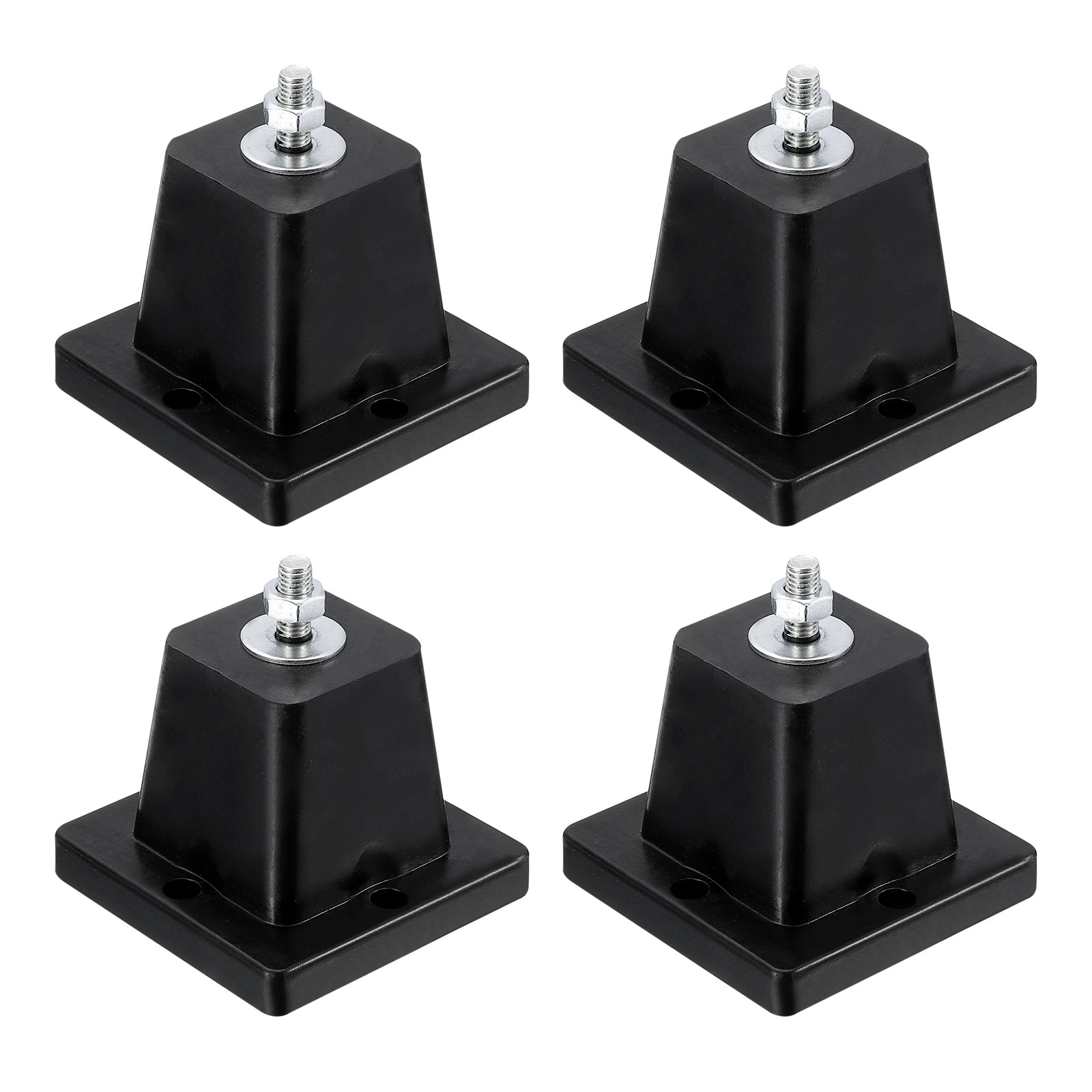 Uxcell 4 Pack 4.06x4.06x3.19 Inch Rubber Anti-Vibration Isolator ...