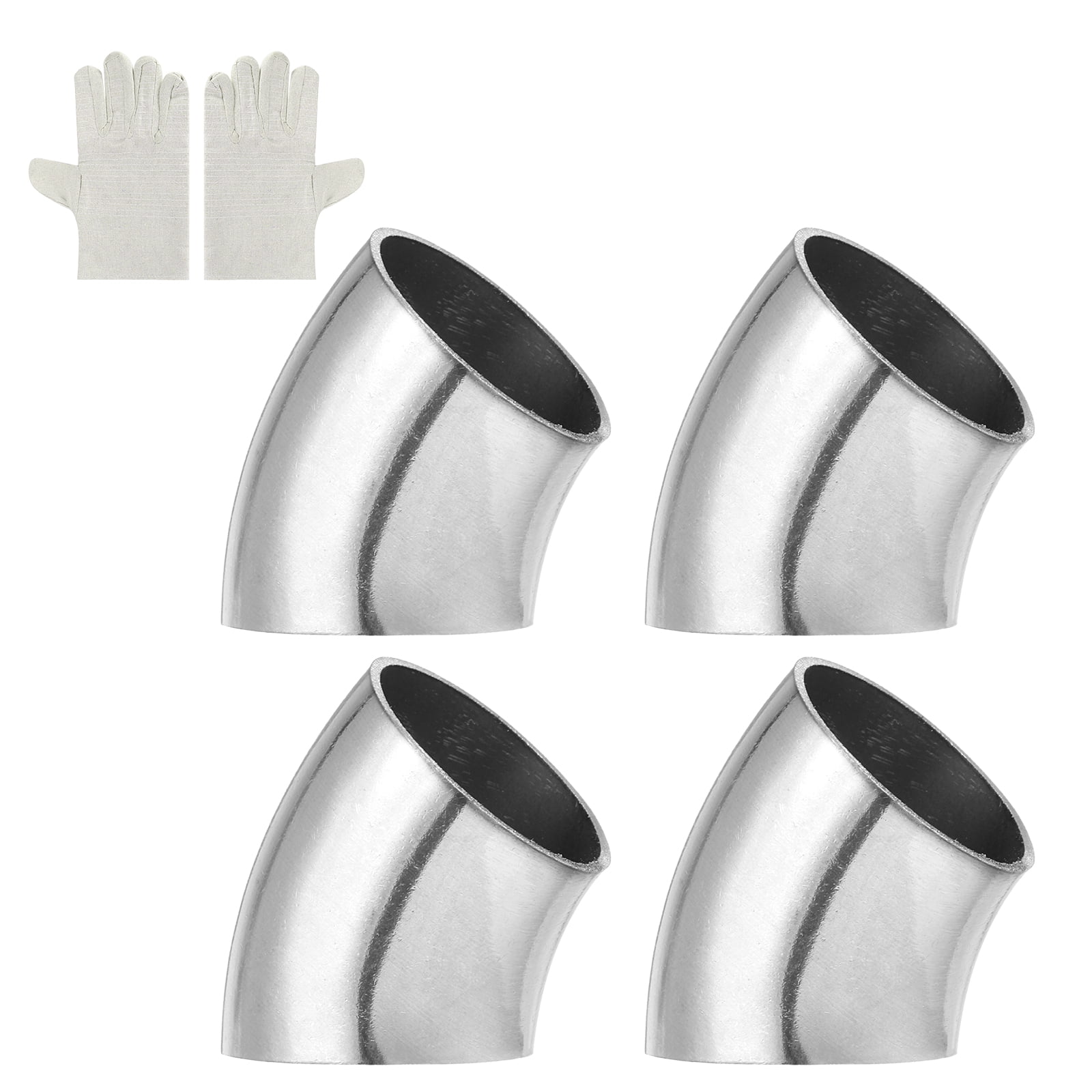 Uxcell 4 Pack 45 Degree Exhaust Elbow Pipe Kit, 0.06 Inch Thickness ...