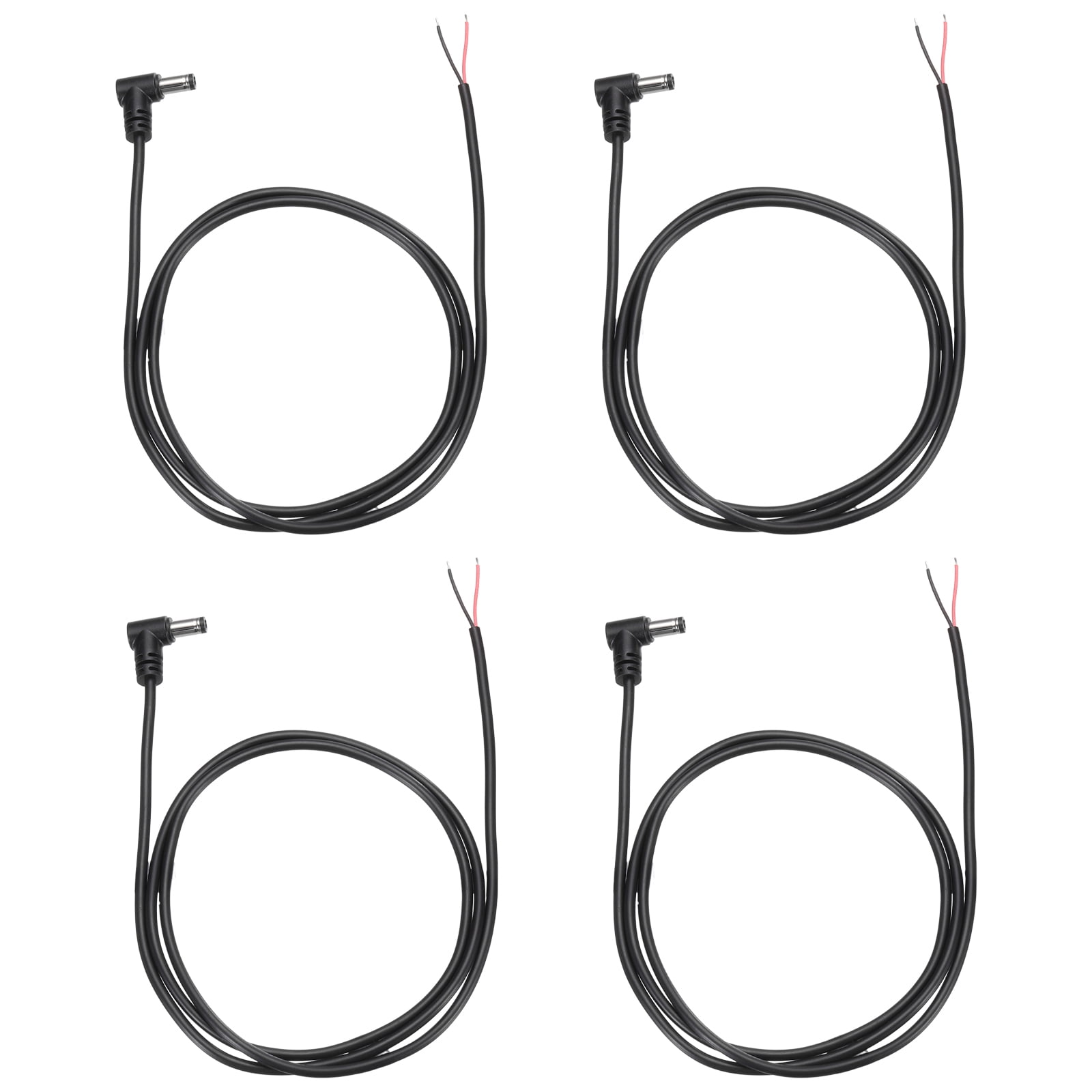 Uxcell 4 Pack 5.5mm x 2.5mm DC Power Pigtails Cable, 90 Degree Right ...
