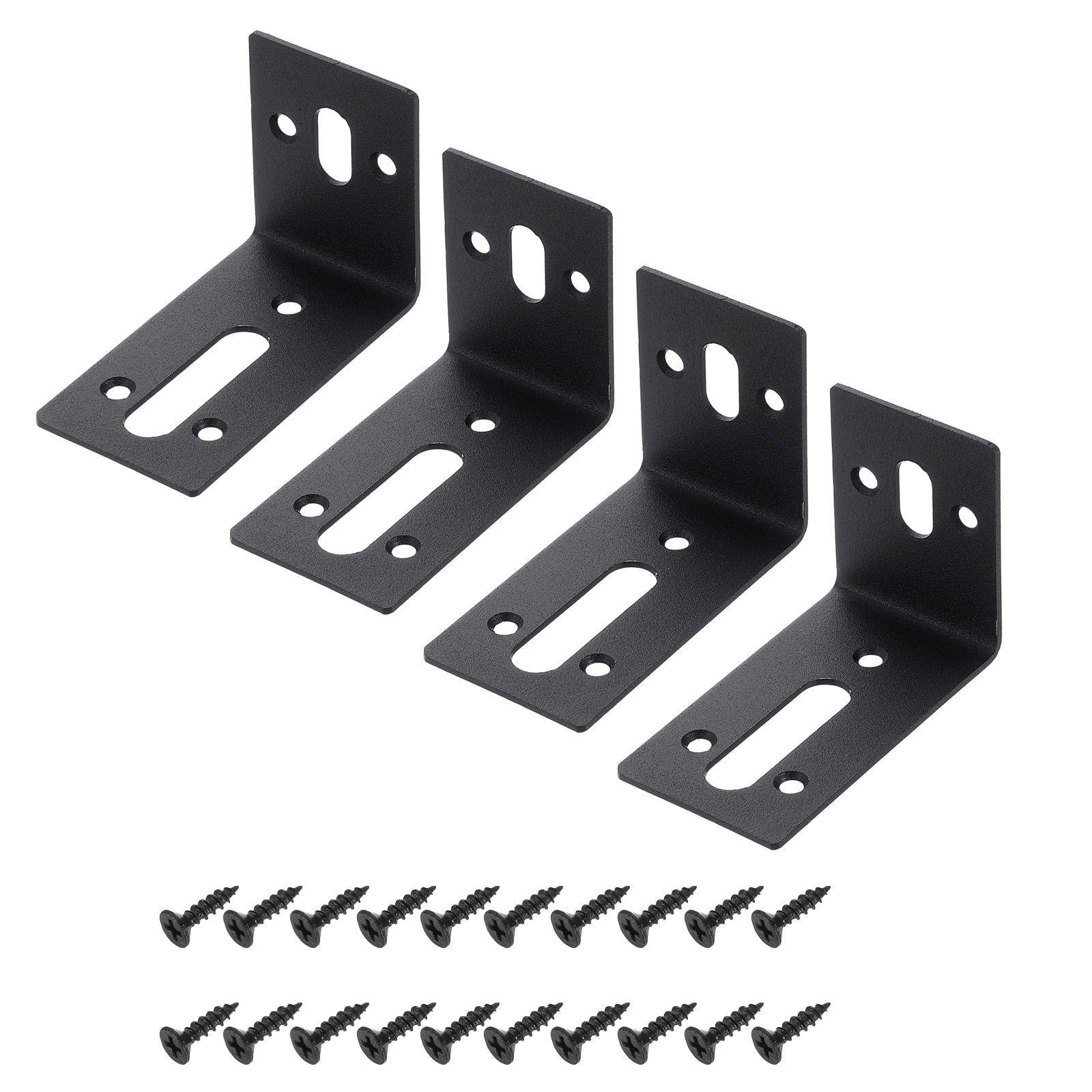 Uxcell 4 Pack Adjustable L-Shape Corner Brace, 57 x 83 x 45mm 2 Slot L ...