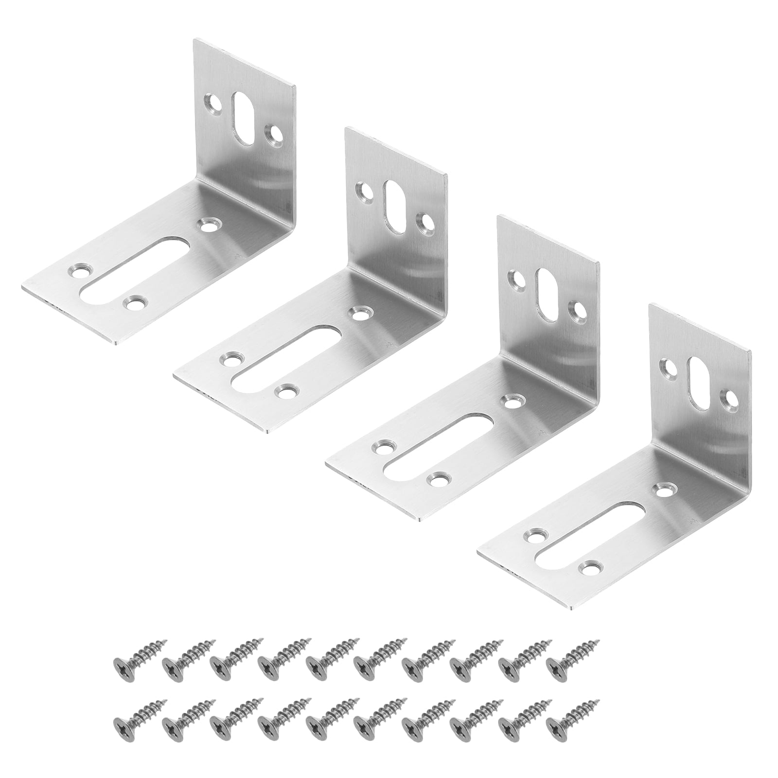Uxcell 4 Pack Adjustable L-Shape Corner Brace, 57 x 83 x 45mm 2 Slot L ...