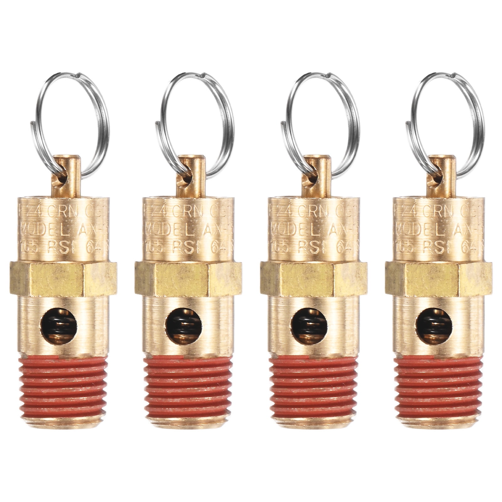 Uxcell 4-Pack Air Compressor Pressure Release Safety Valve, 1/4" NPT ...
