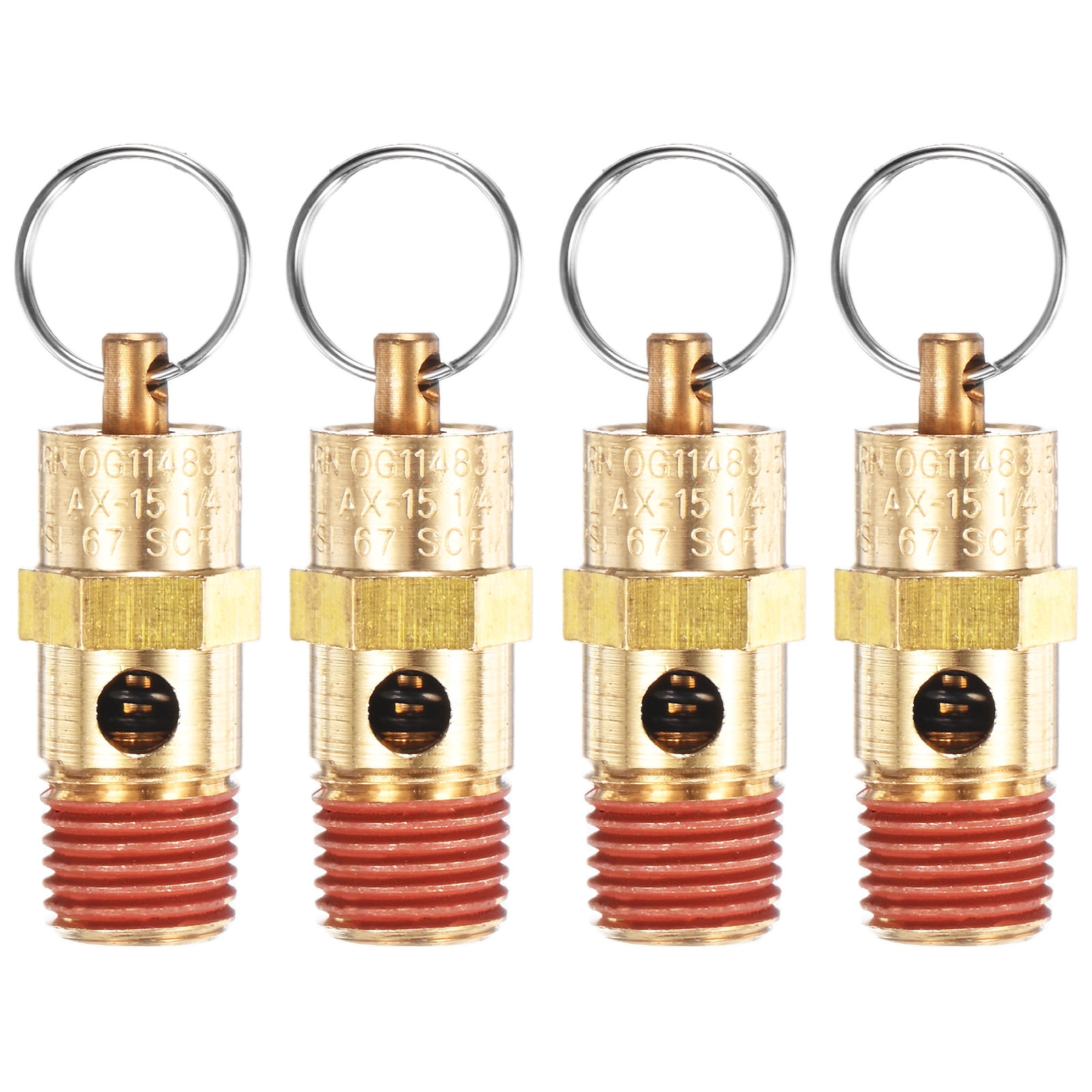 Uxcell 4-Pack Air Compressor Pressure Release Safety Valve, 1/4" NPT ...